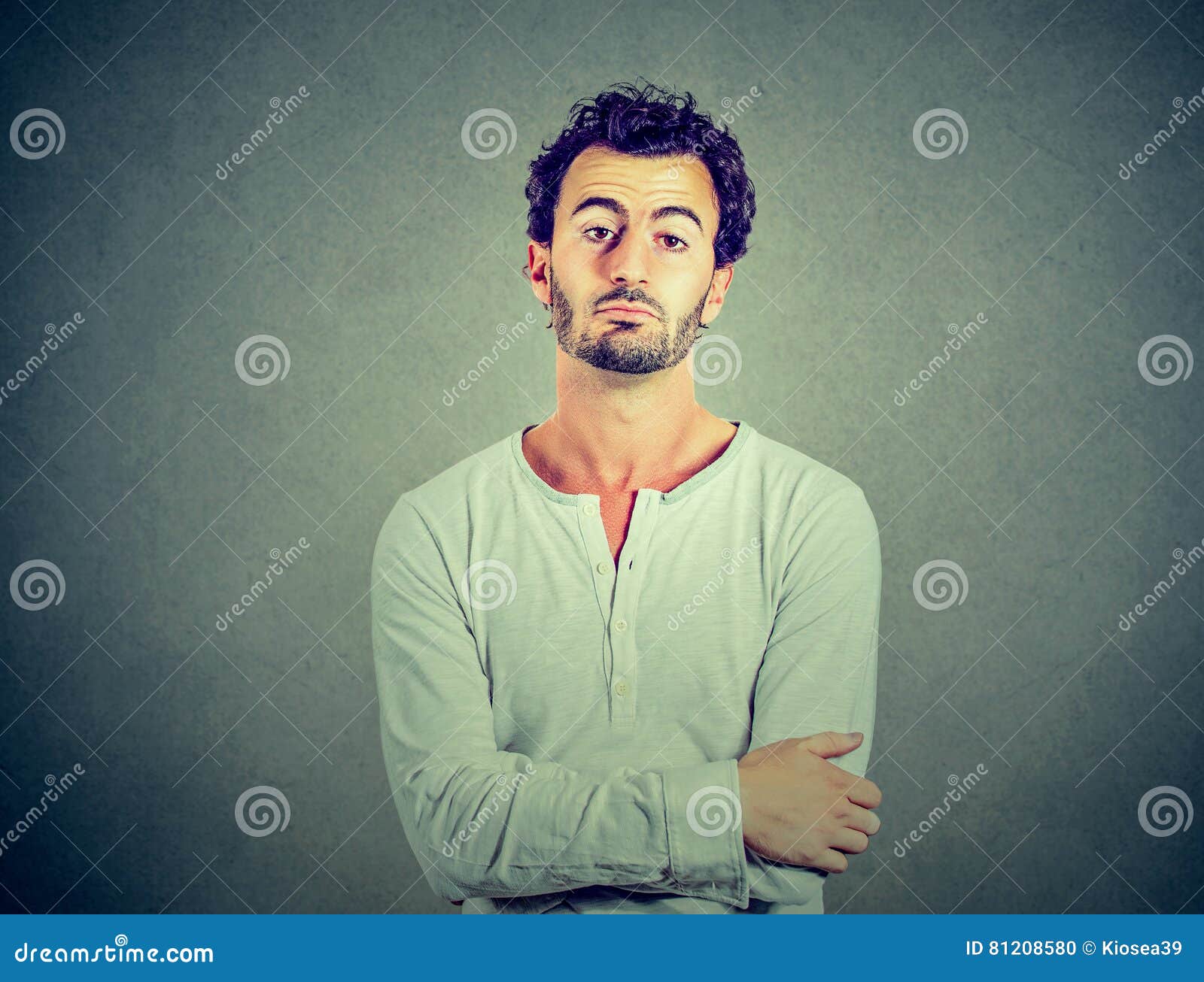 Portrait of Young Bored Man Stock Photo - Image of think, expression ...