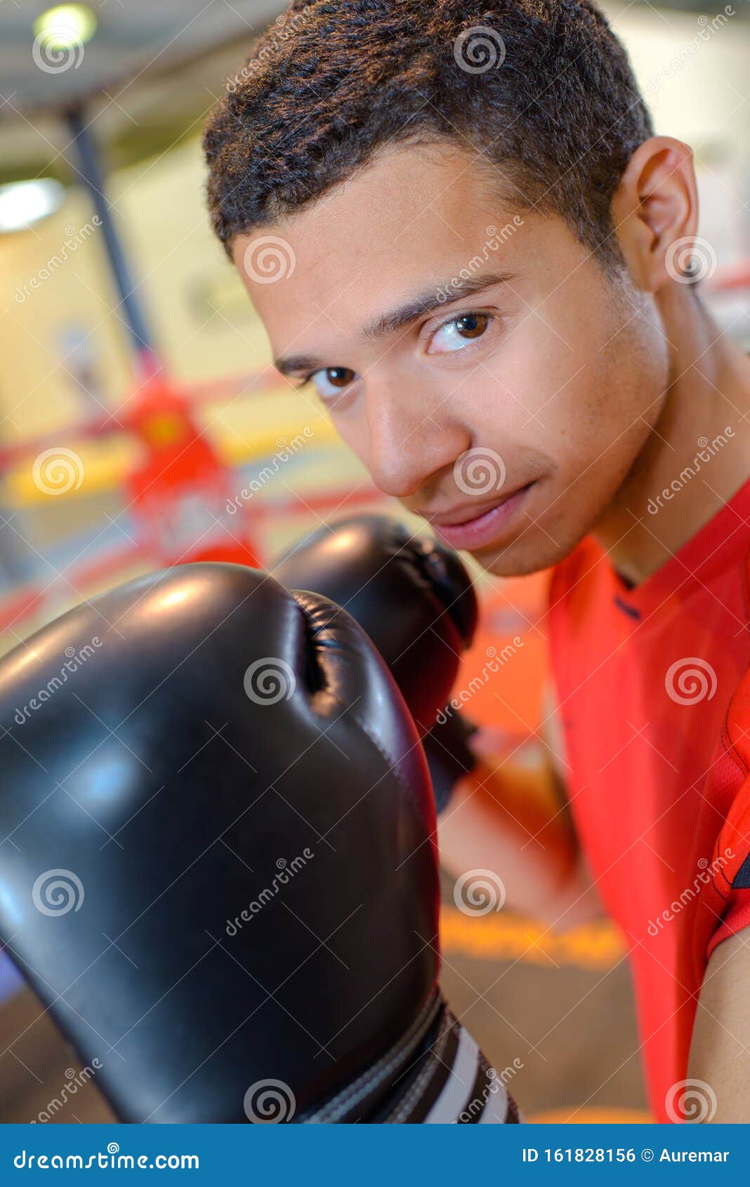 Portrait Young Boxing Student Stock Photo - Image of protection, drill ...