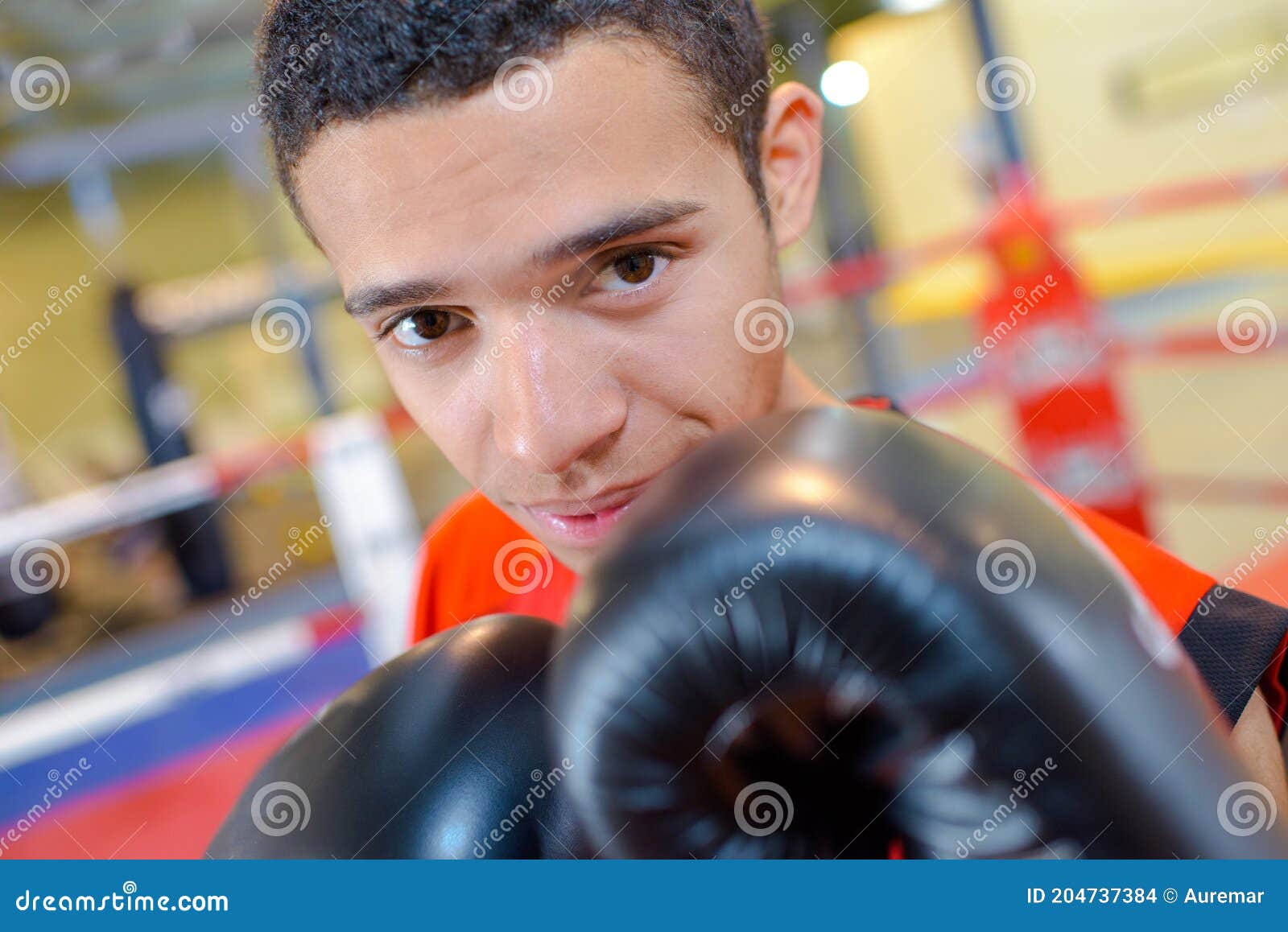 Portrait Young Boxing Student Stock Photo - Image of male, referee ...