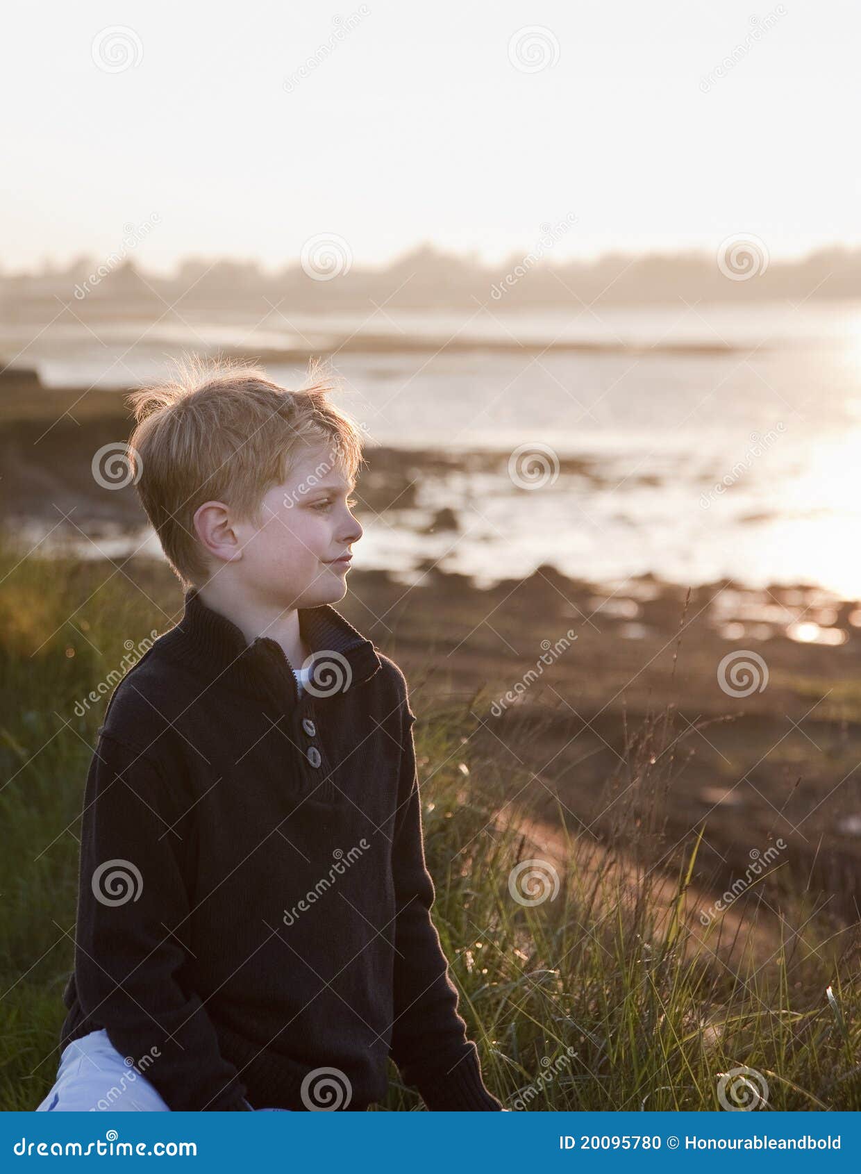 Portrait of Young Boy Backlit Sun Stock Photo - Image of environmental ...
