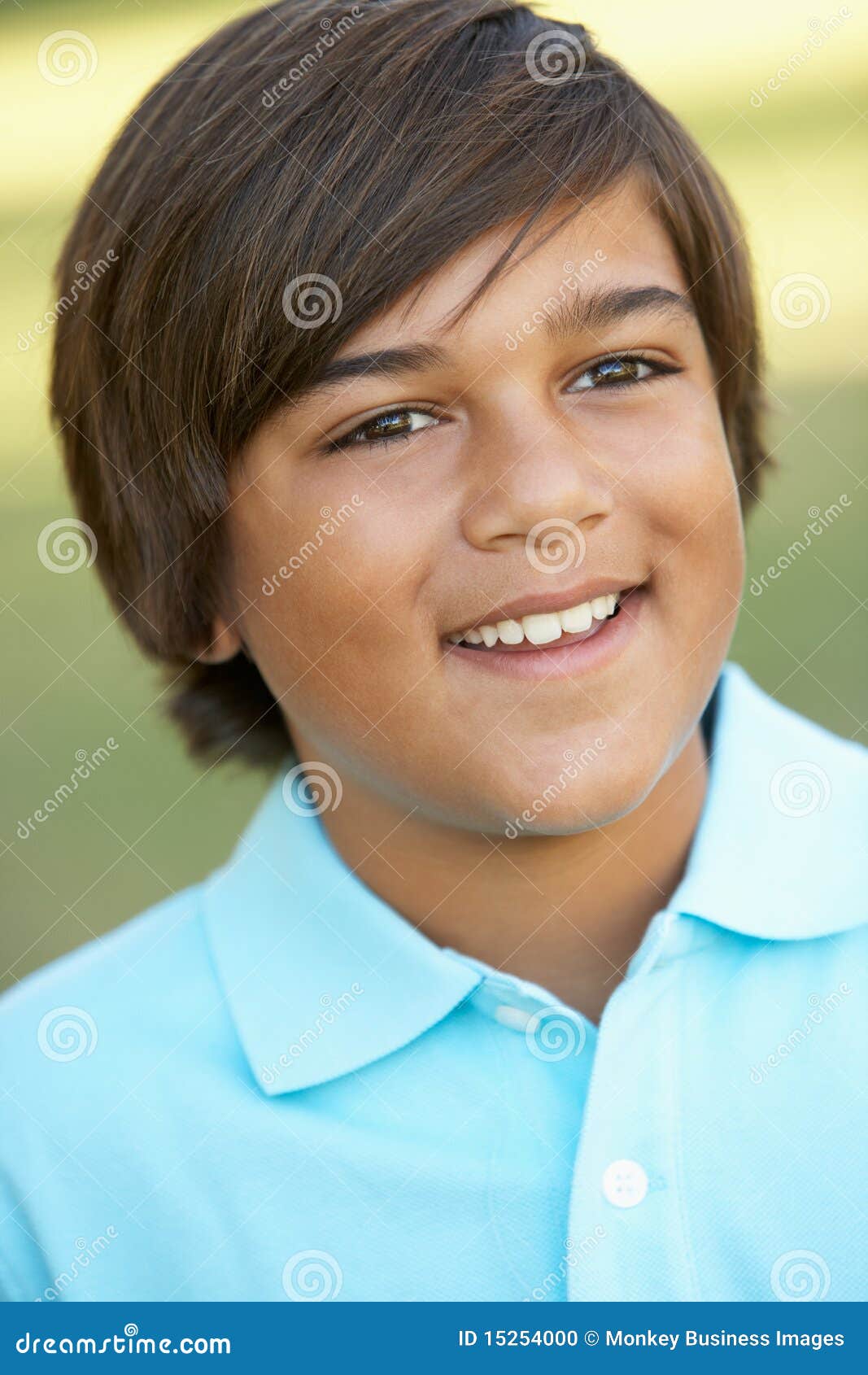 Portrait of Young Boy in Park Stock Photo - Image of child, head: 15254000