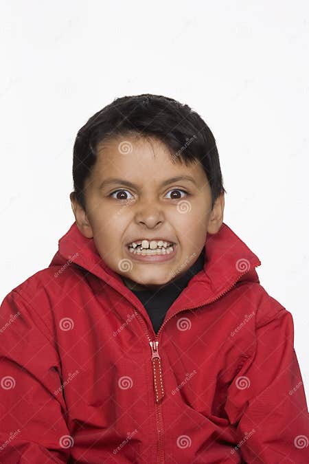 Portrait of Young Boy with Scary Expression. Isola Stock Image - Image ...