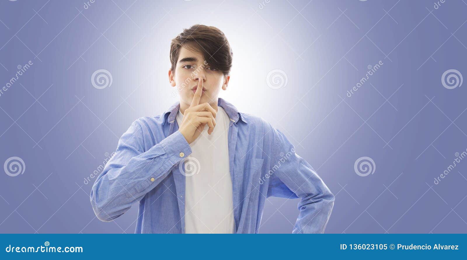 Boy shushing stock image. Image of white, innocent, young - 136023105