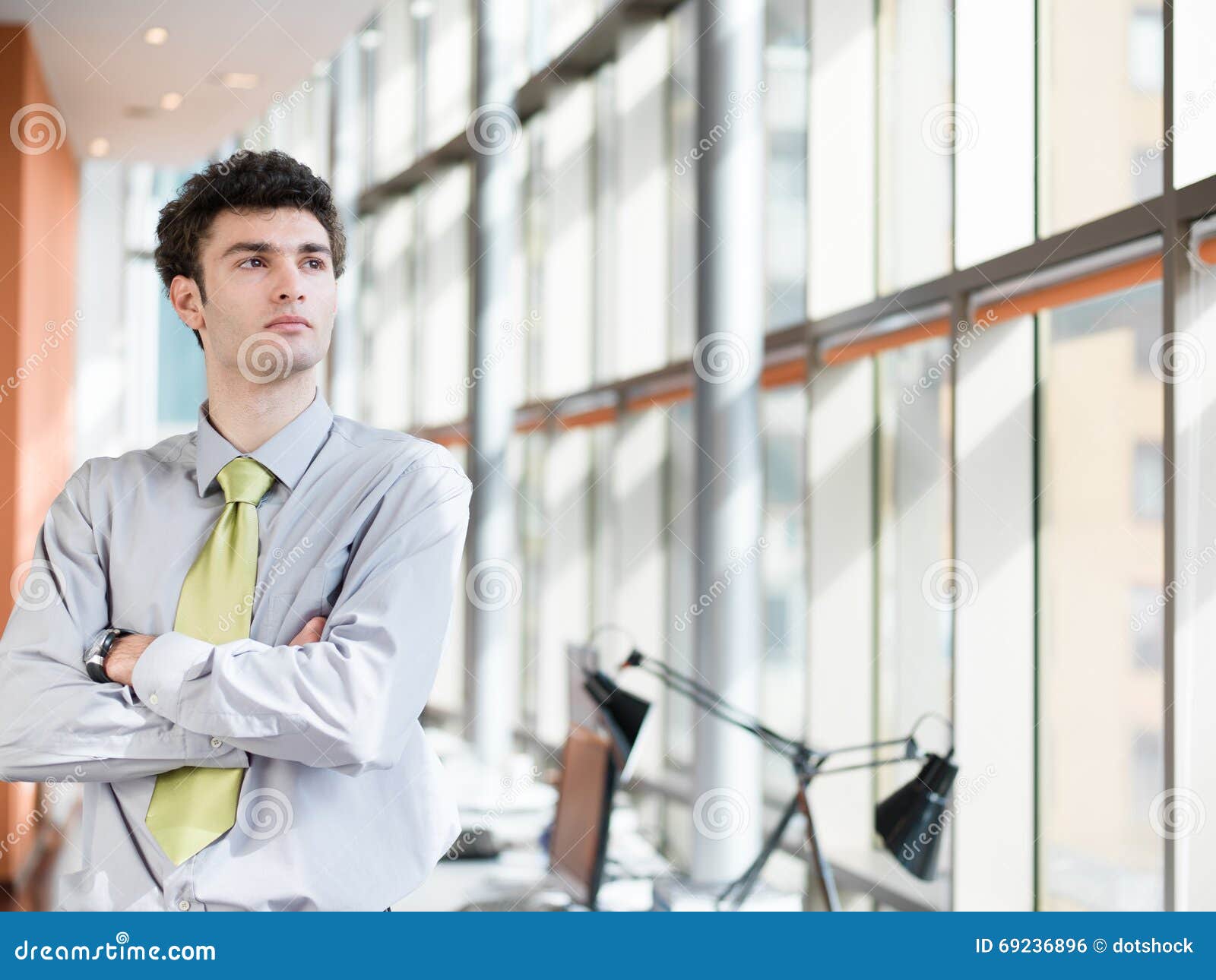 Portrait of Young Business Man at Modern Office Stock Photo - Image of ...