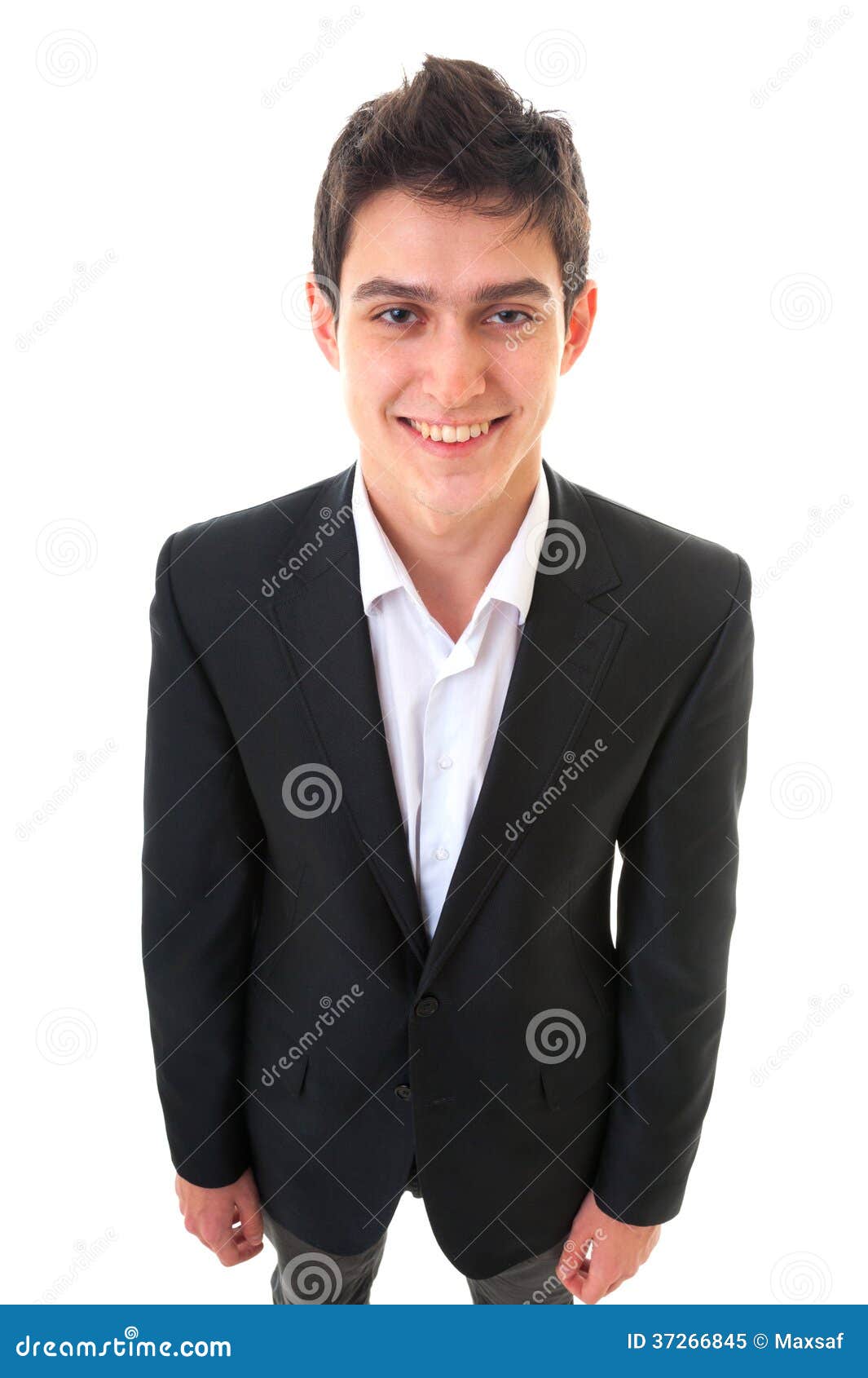 Portrait of Young Business Man in Suit on White Background Stock Image ...