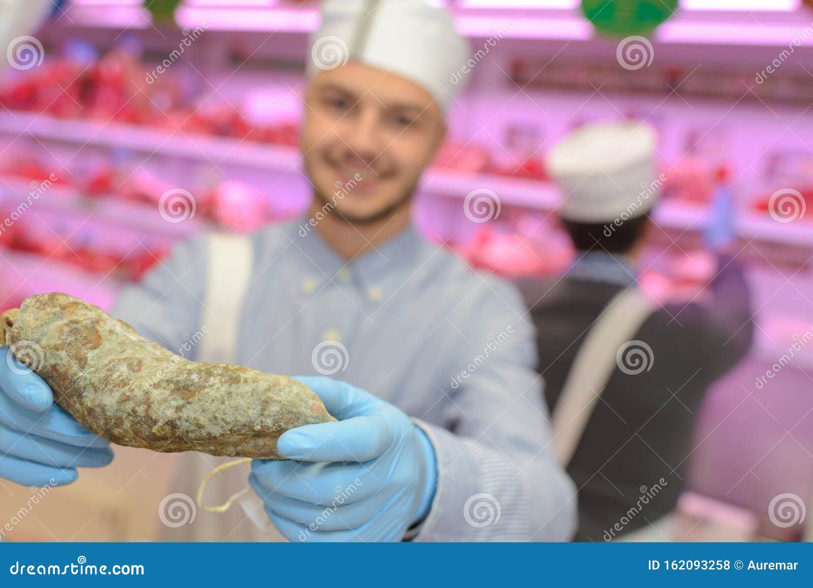 Portrait Young Butcher Apprentice Stock Photo - Image of charcuterie ...