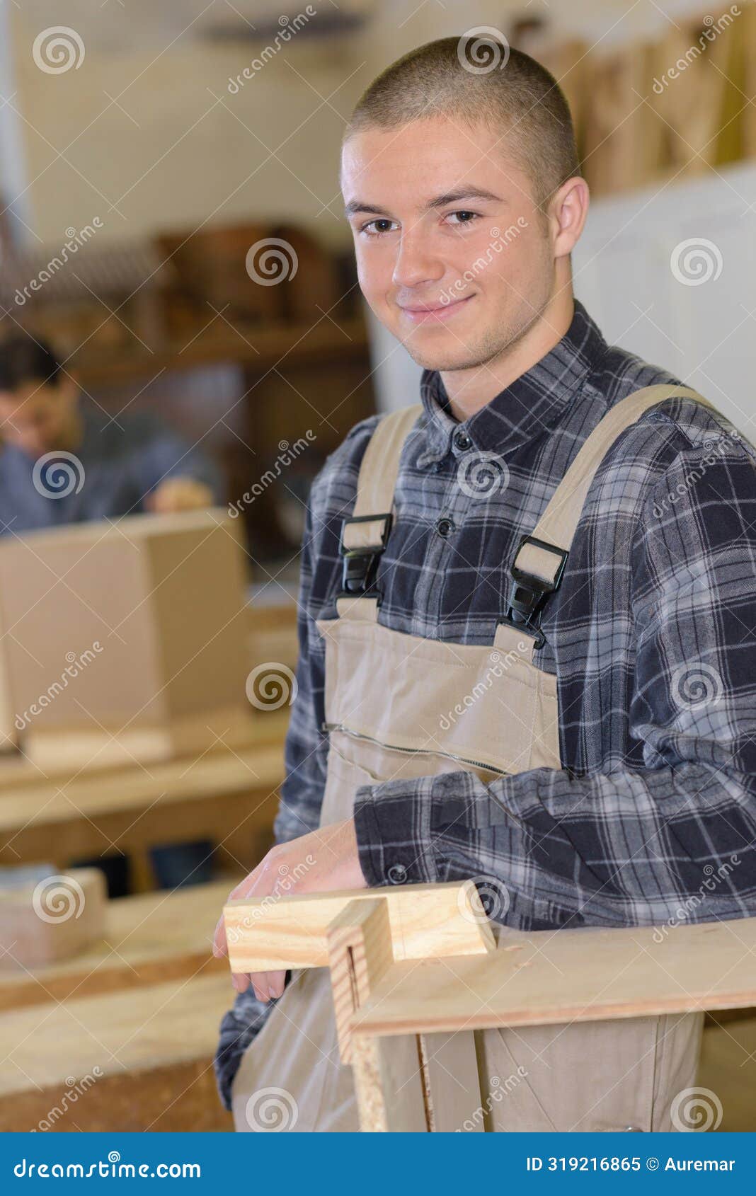 Portrait Young Carpenter Posing Stock Image - Image of interior ...