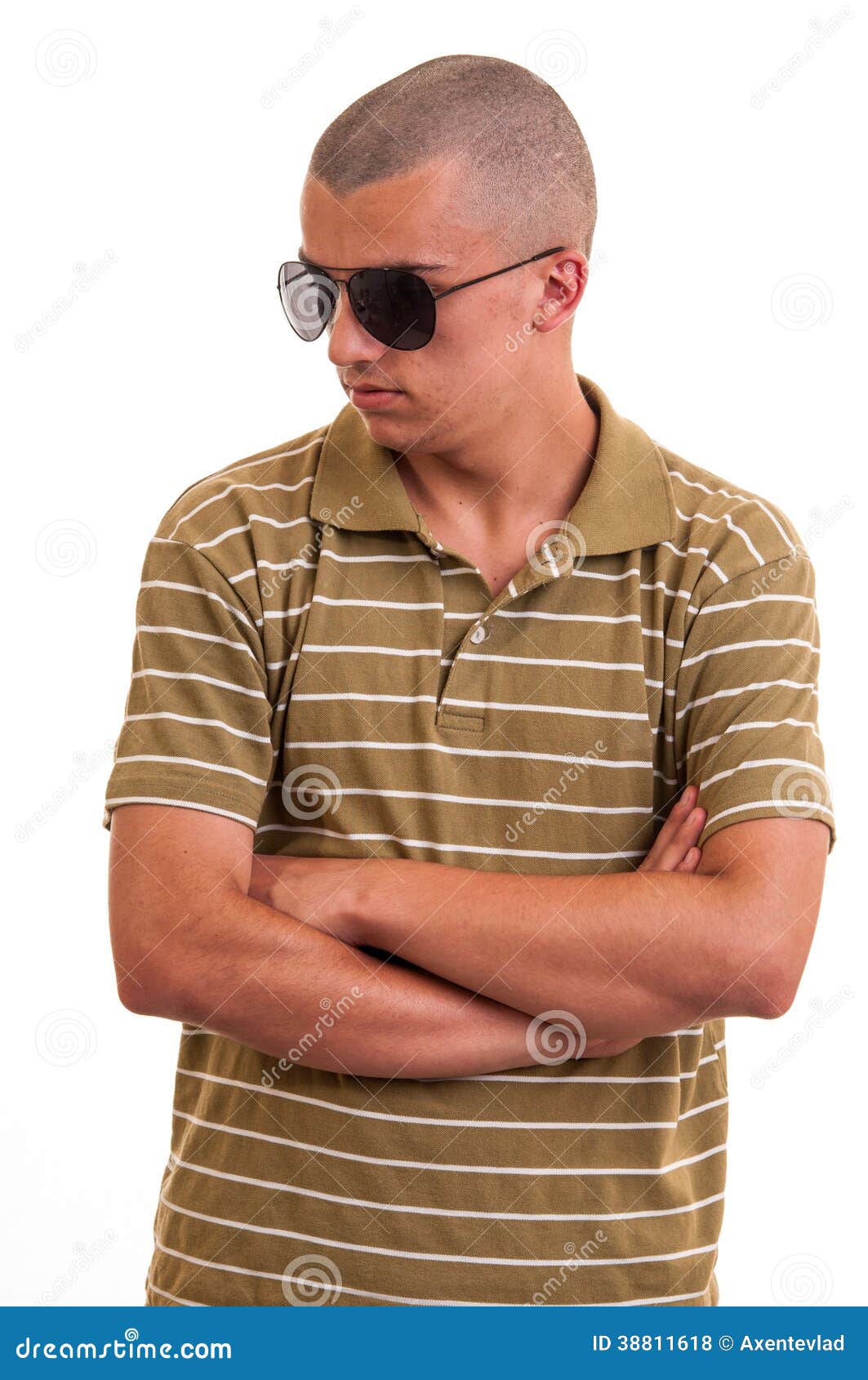 Portrait of Young Casual Man Looking Away from the Camera Stock Photo ...