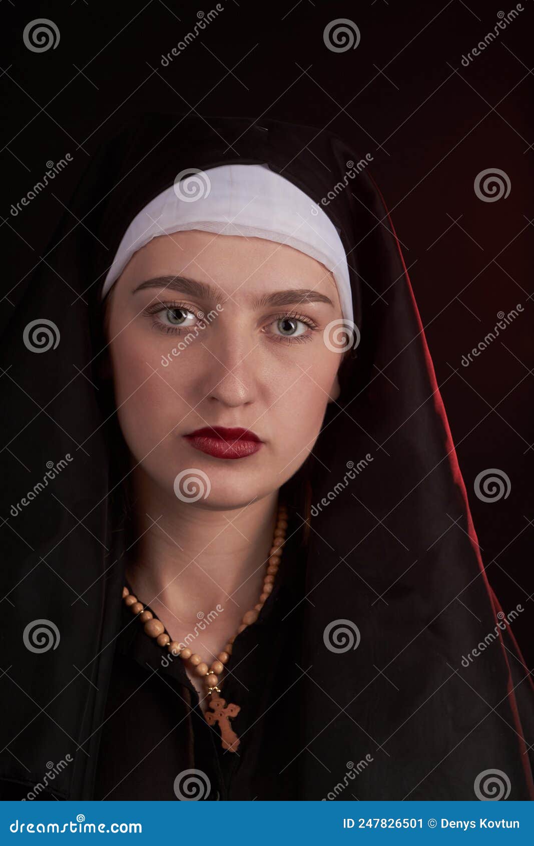 Portrait Of A Young Caucasian Christian Nun Sister Girl Stock Image