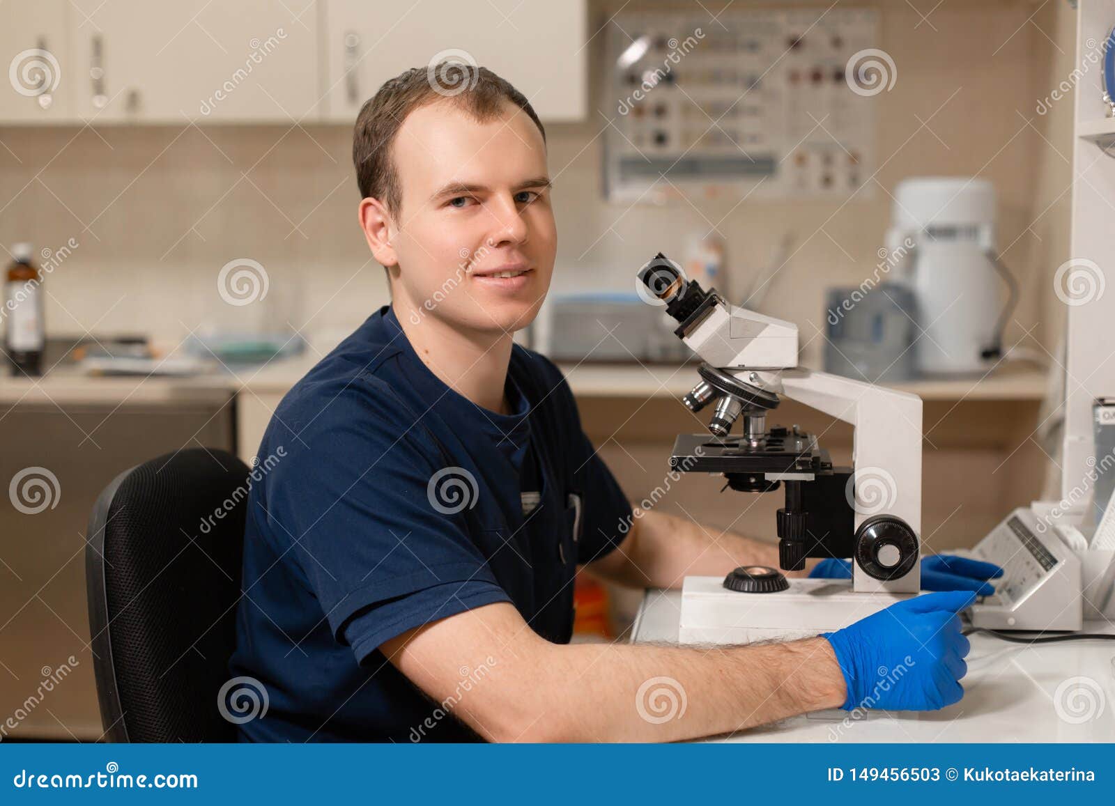 Portrait of Young Caucasian Male Scientist, Medical Worker, Tech or ... Portrait of Young Caucasian Male Scientist, Medical Worker, Tech or ...