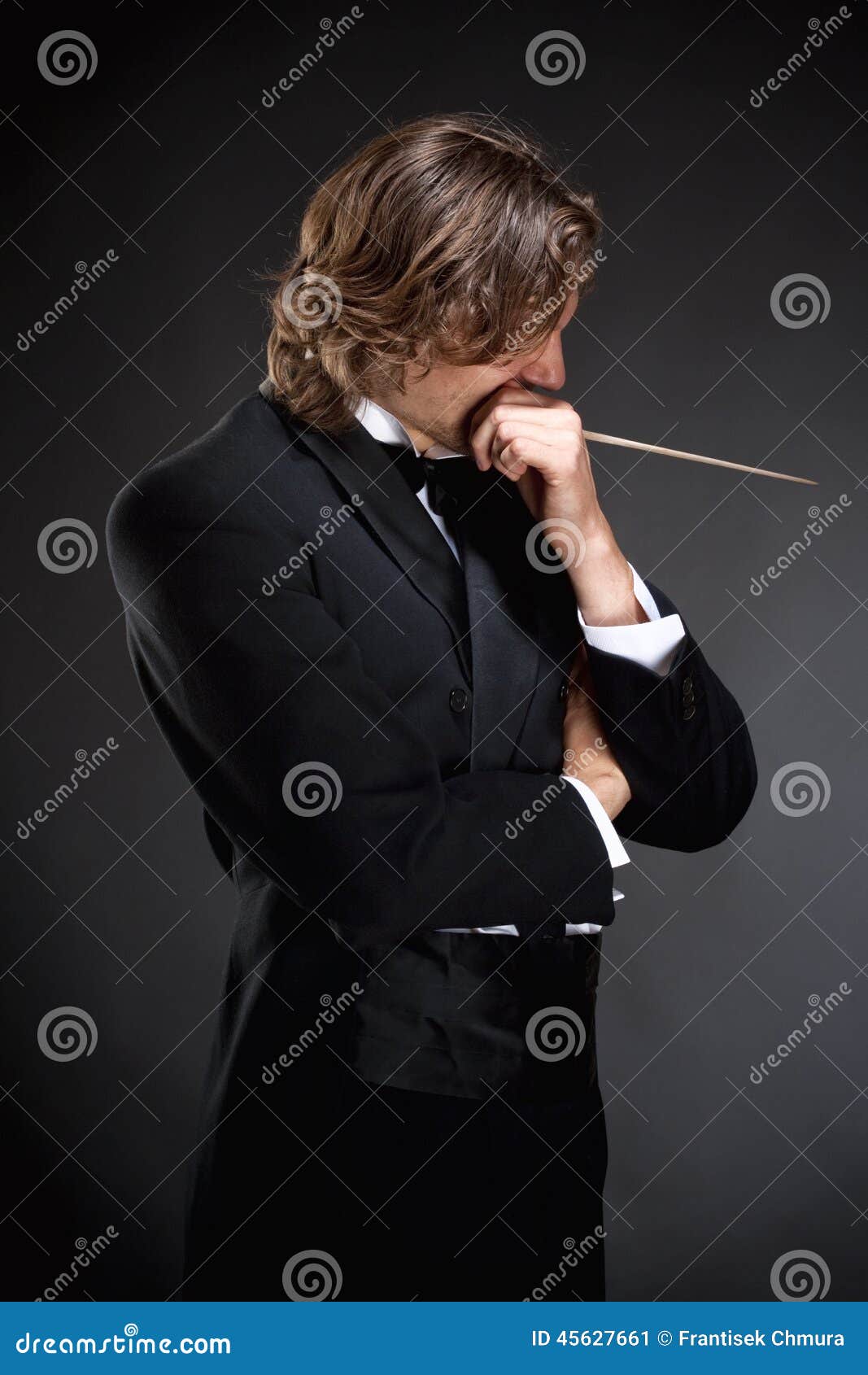 Portrait of a Young Conductor. Stock Image - Image of head, conduct ...