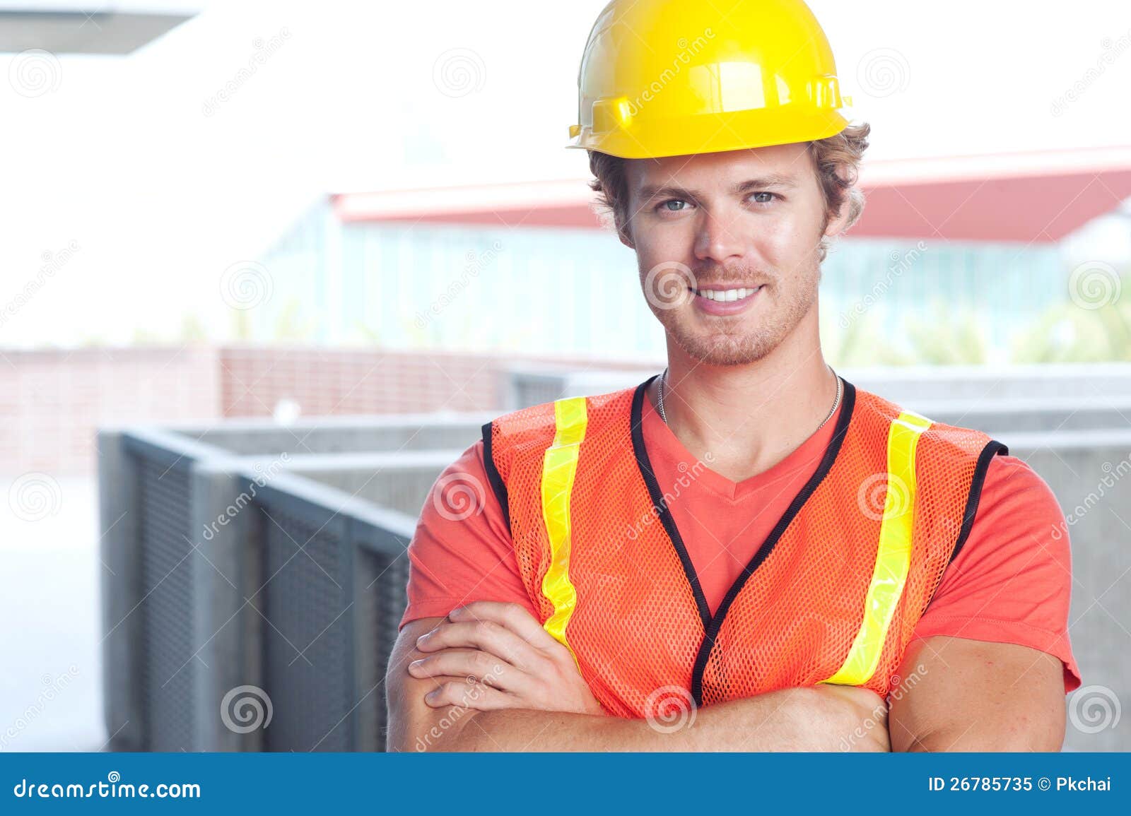 Portrait of a Young Construction Worker Stock Image - Image of ...