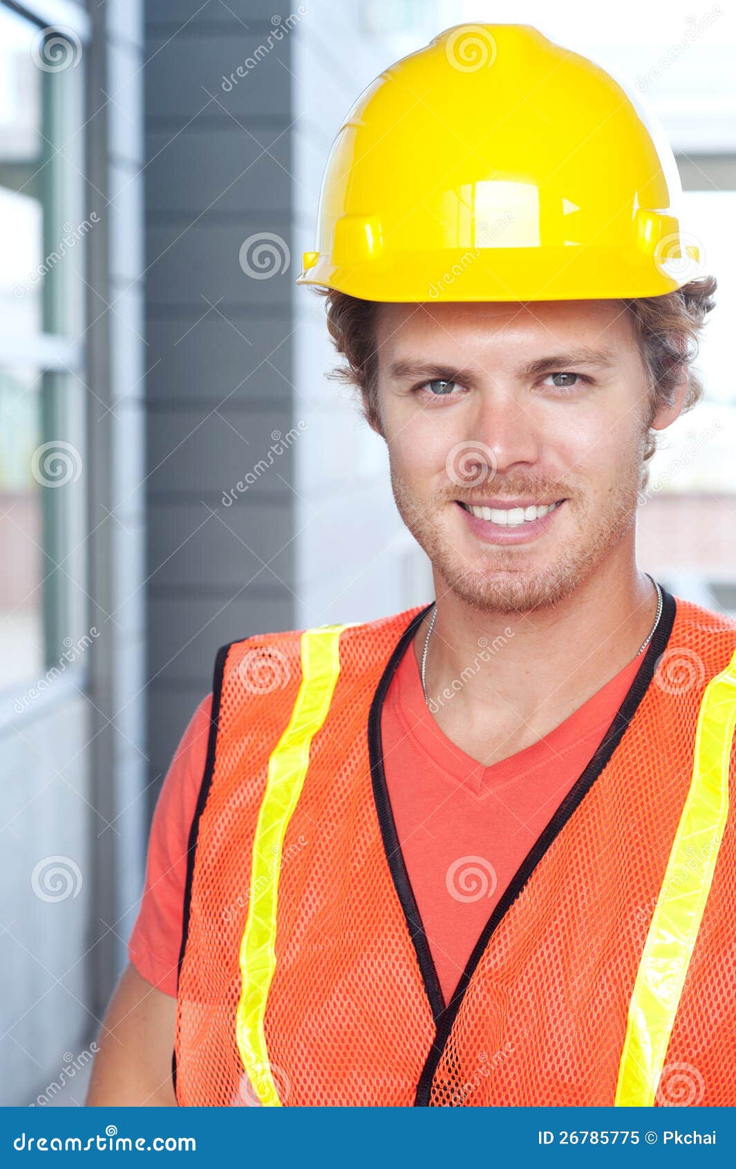 Portrait of a Young Construction Worker Stock Image - Image of ...