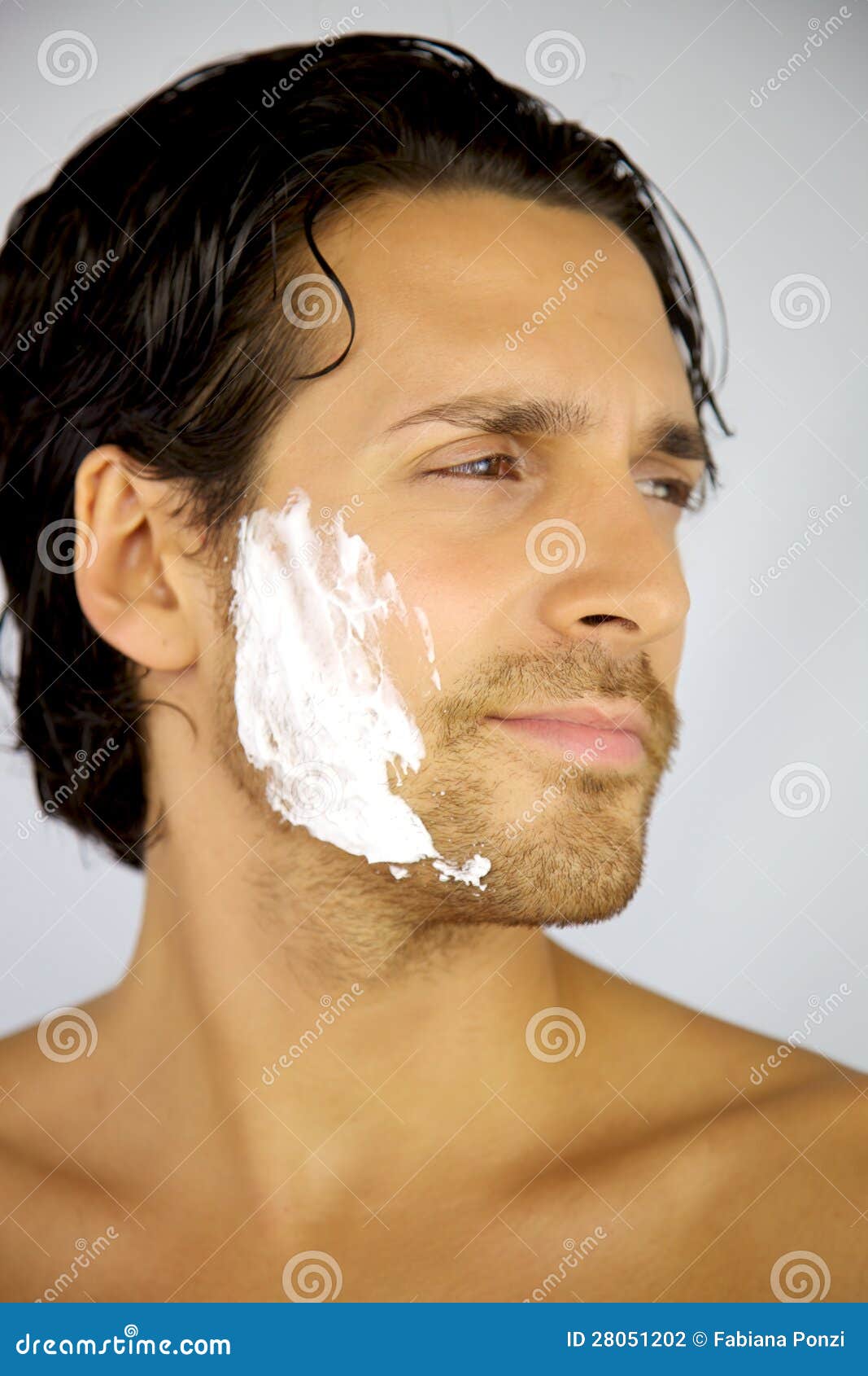 Portrait of Young Cool Man with Shaving Cream Stock Photo - Image of ...