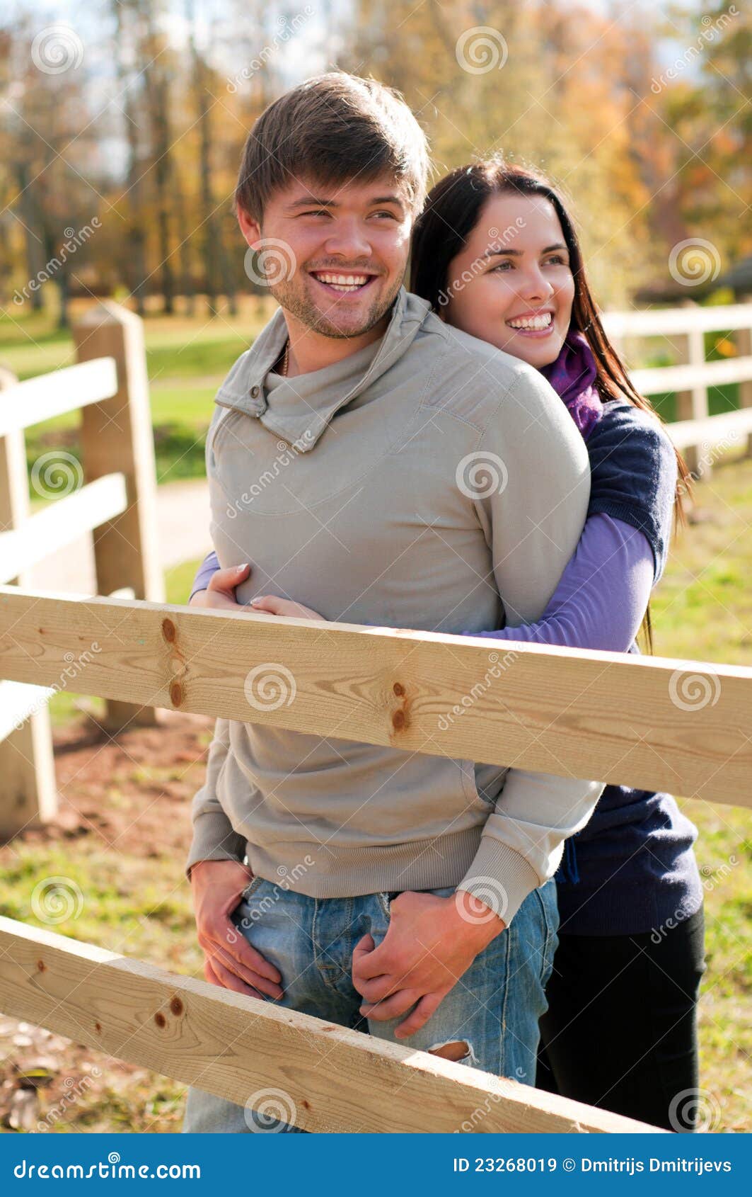 Portrait of a Young Couple in the Countryside Stock Image - Image of ...