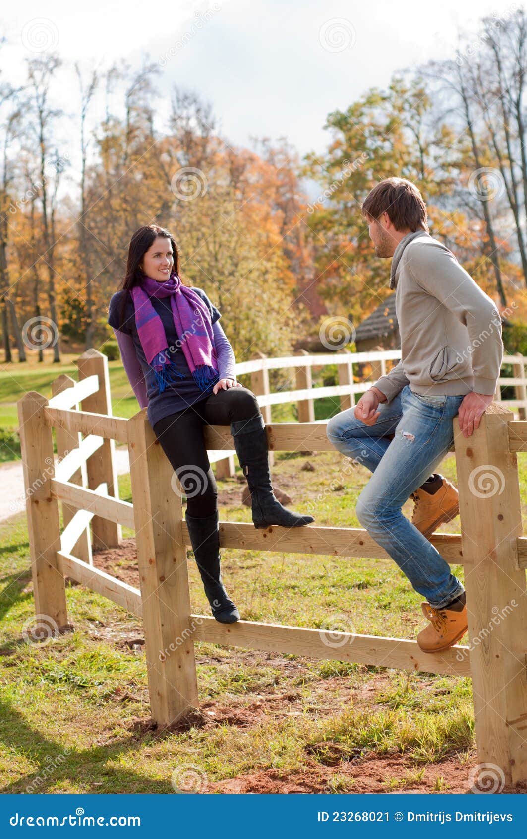 Portrait of a Young Couple in the Countryside Stock Image - Image of ...