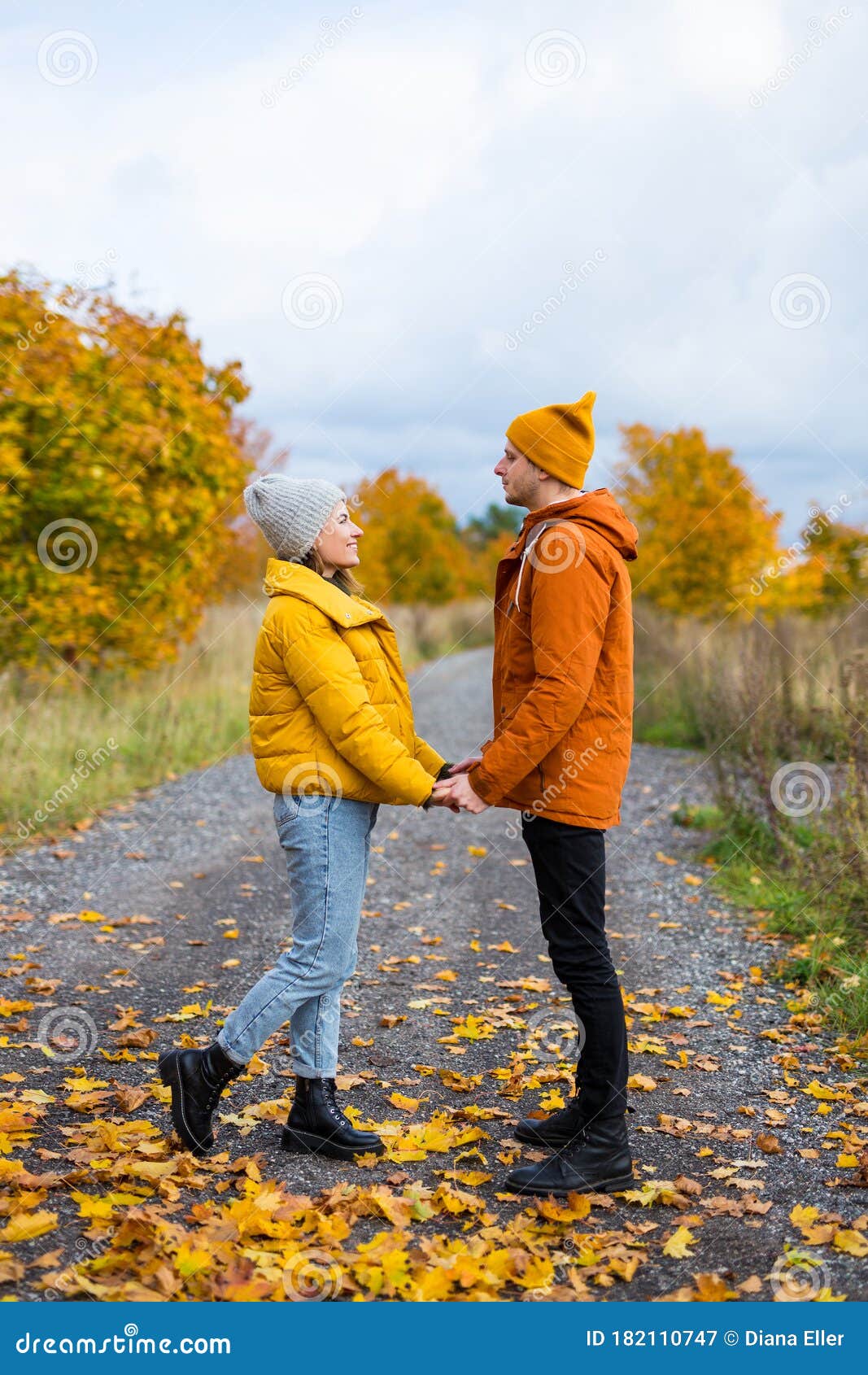 Portrait of Young Couple Posing in Autumn Park Stock Image - Image of ... Portrait of Young Couple Posing in Autumn Park Stock Image - Image of ...