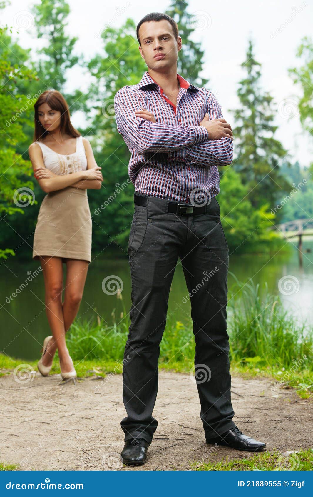 Portrait Young Couple Quarrel Stock Image - Image of female, couple ...