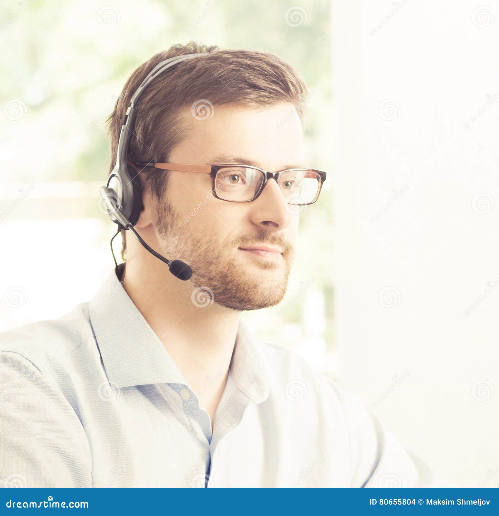 Portrait of a Young Customer Support Operator Stock Photo - Image of ...