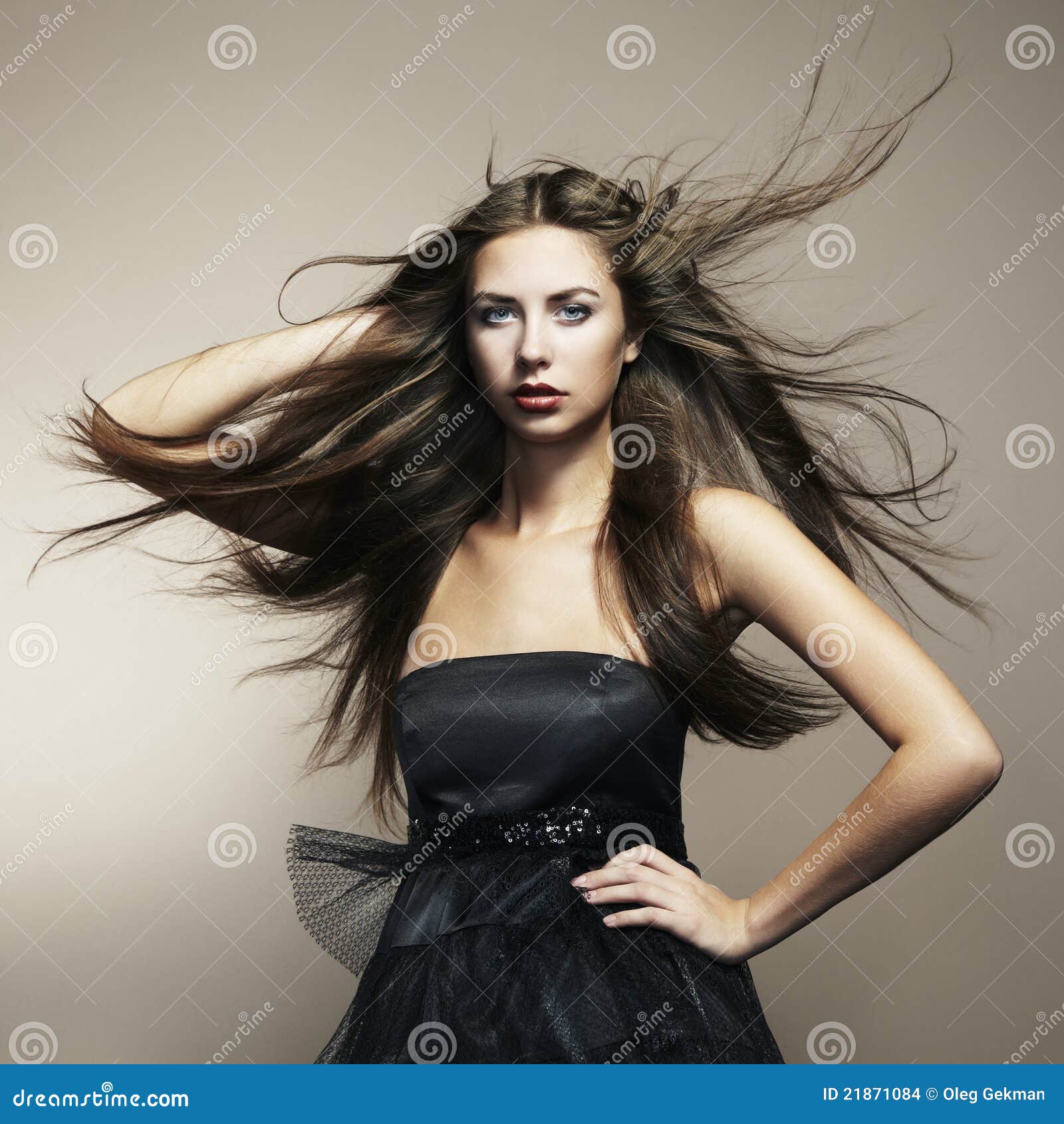 Portrait of Young Dancing Woman Stock Photo - Image of dress, elegance ...