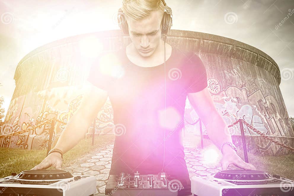 Portrait of a young dj stock photo. Image of music, nightclub - 29189554