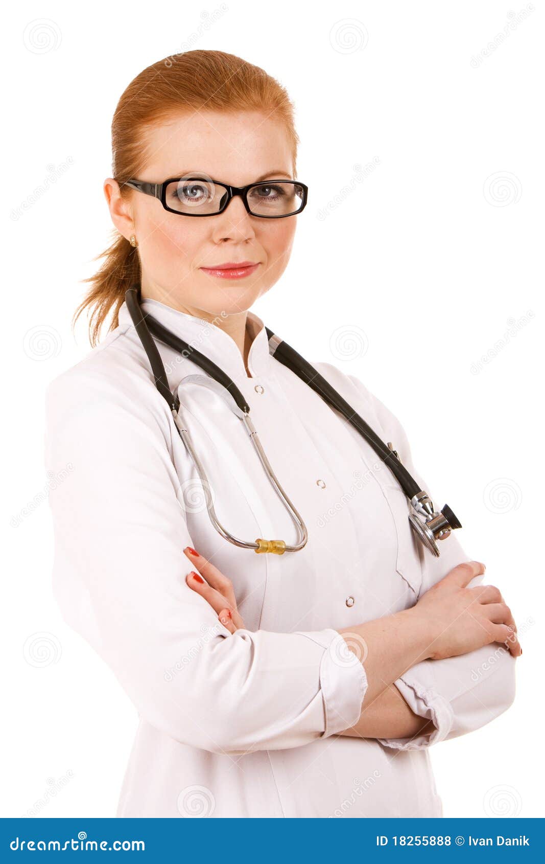 Portrait of a young doctor stock photo. Image of hair - 18255888