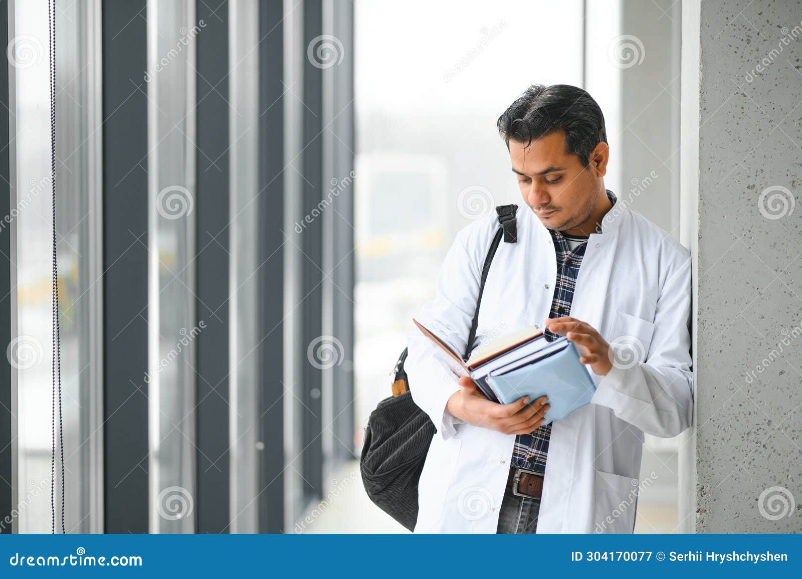 Portrait of a Young Doctor Student Studying Stock Image - Image of ...
