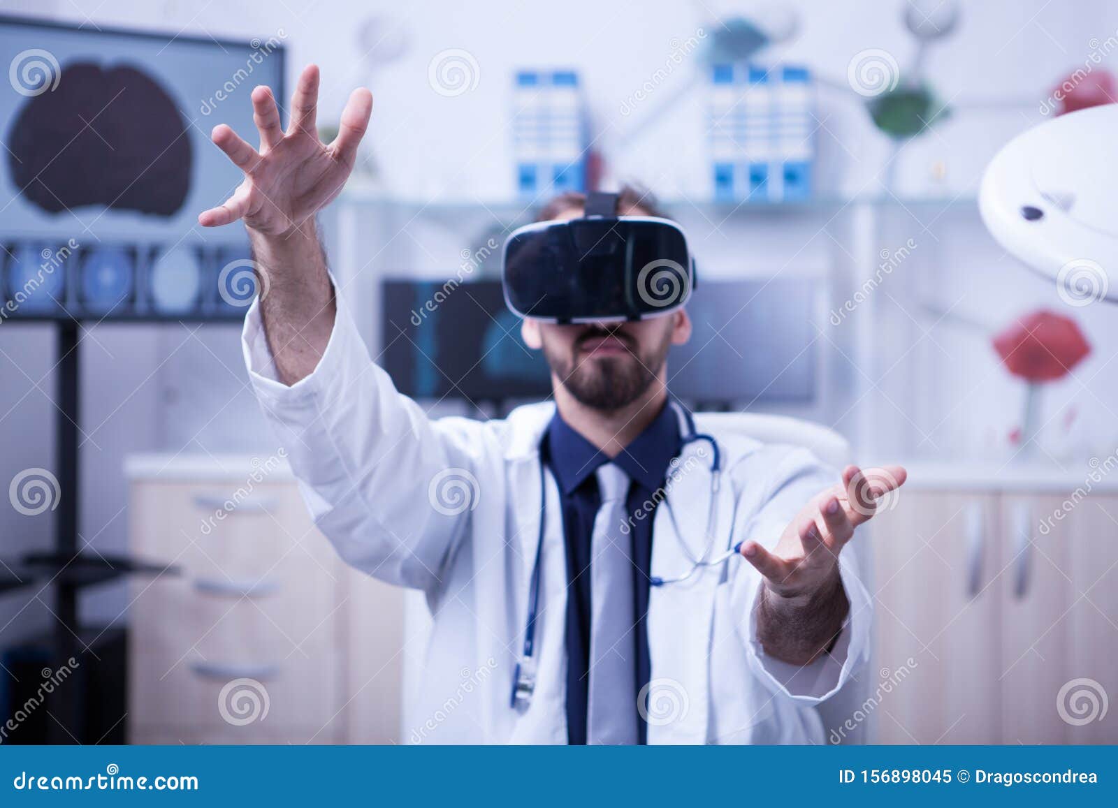 Portrait of Young Doctor Using Virtual Reality Technology for Health ...