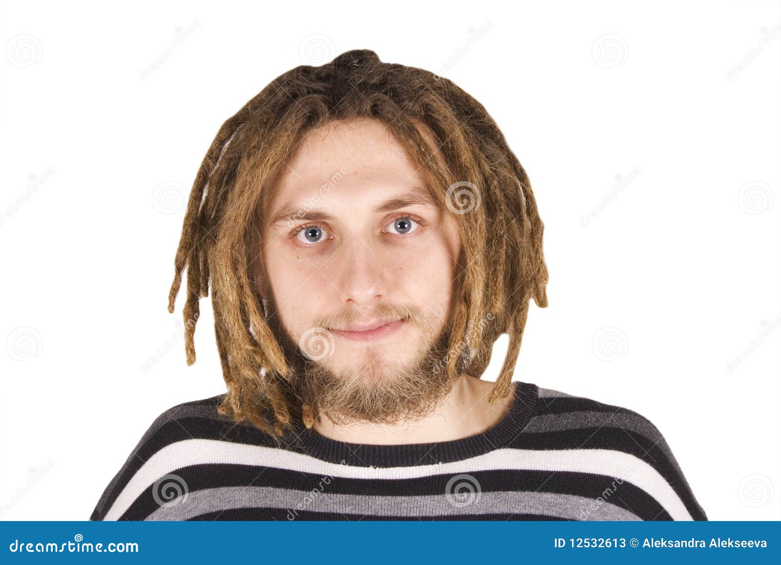 Portrait of Young Dreadlock Man Isolated Stock Image - Image of peace ...
