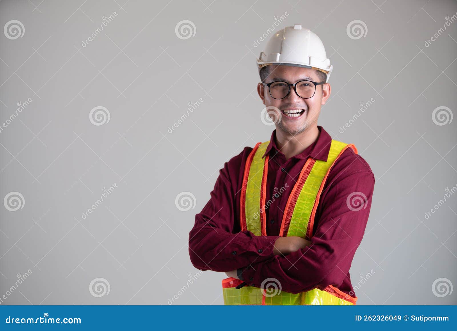 Portrait of Young Engineering Smiling on the White Background Stock ...