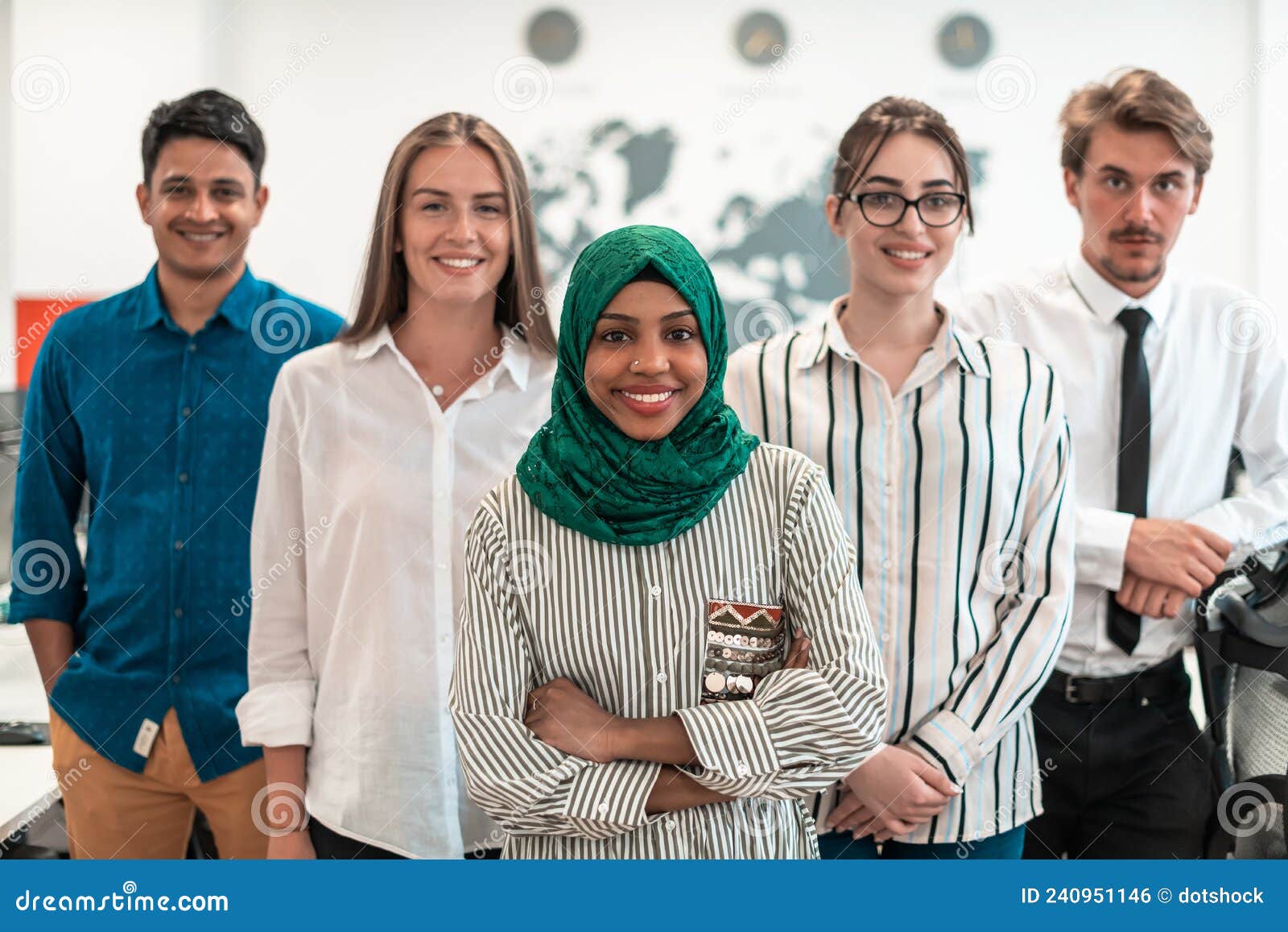 Portrait of Young Excited Multiethnics Business Team of Software ...