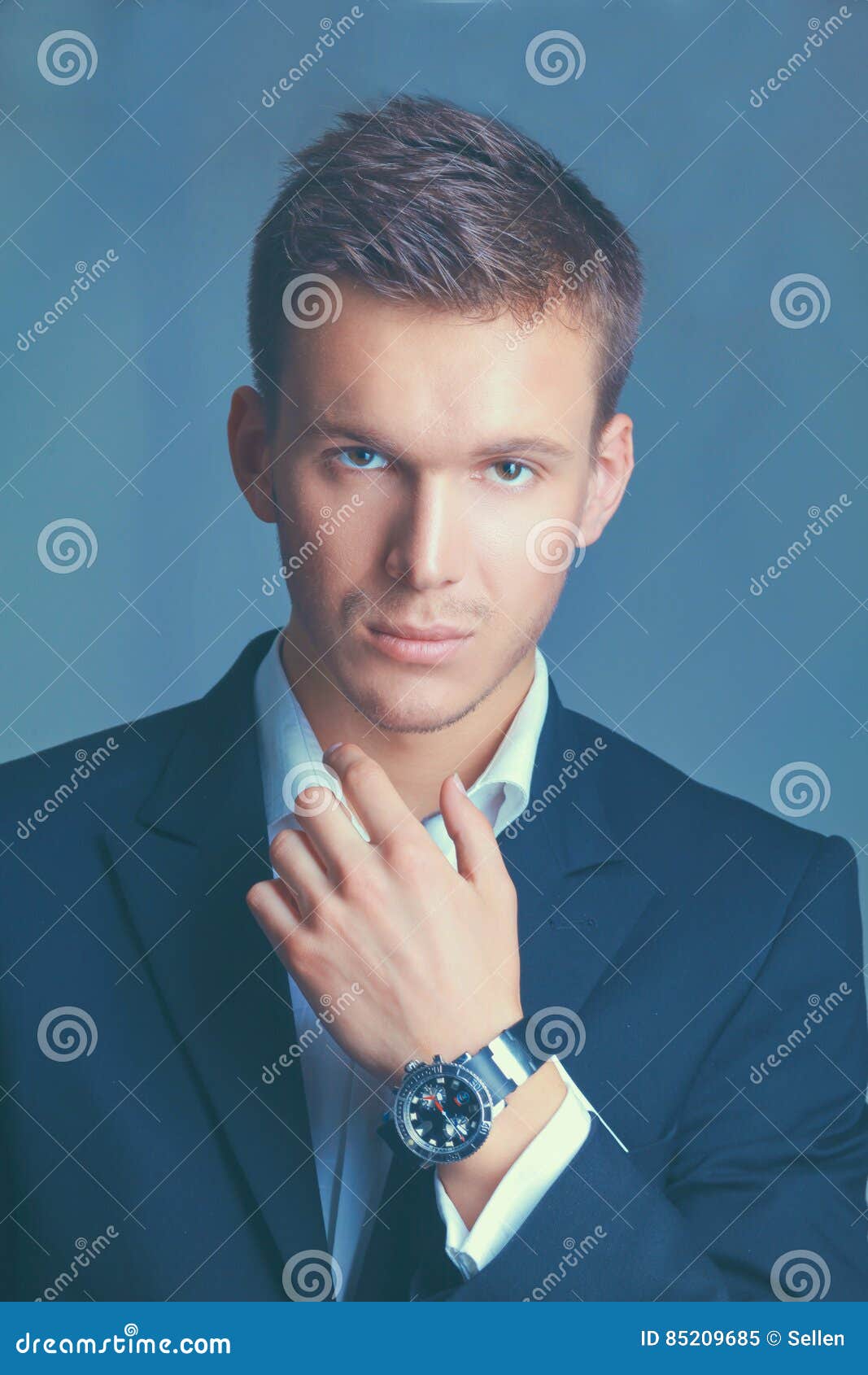 Portrait of a Young Executive in Business Suit Stock Image - Image of ...