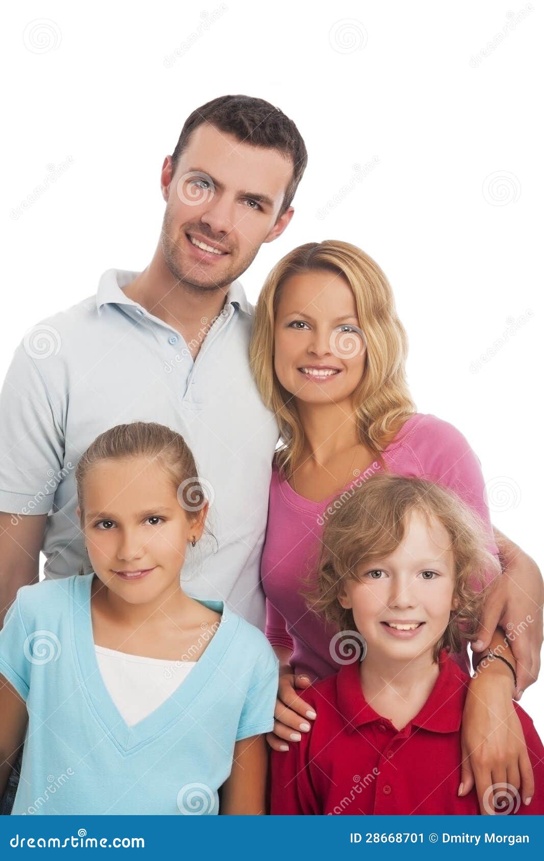 Portrait of Young Family of Four People Standing Together Stock Image ... Portrait of Young Family of Four People Standing Together Stock Image ...