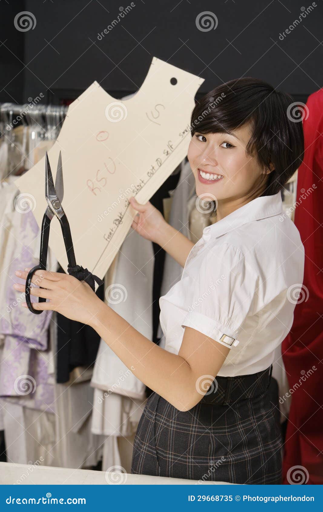 Portrait of Young Fashion Designer Working on Design Pattern Stock ...