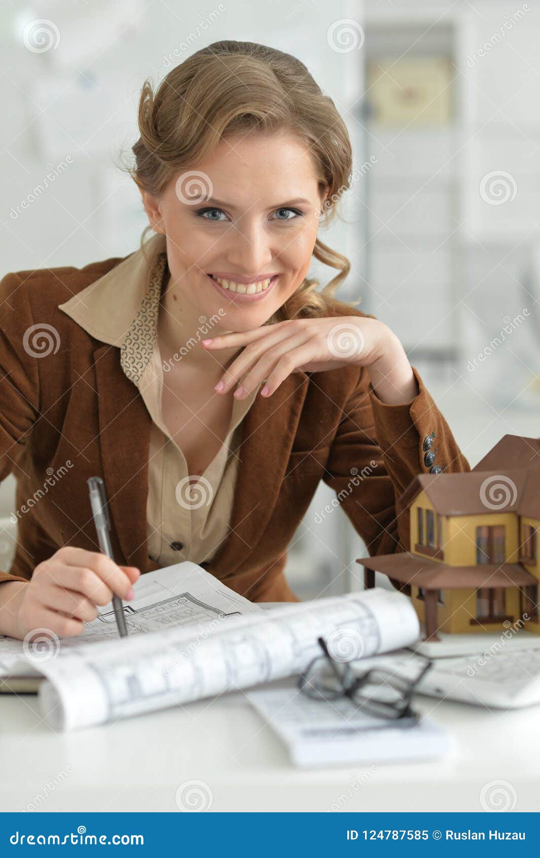 Portrait of a Woman Architect in Offive Stock Image - Image of beauty ... Portrait of a Woman Architect in Offive Stock Image - Image of beauty ...