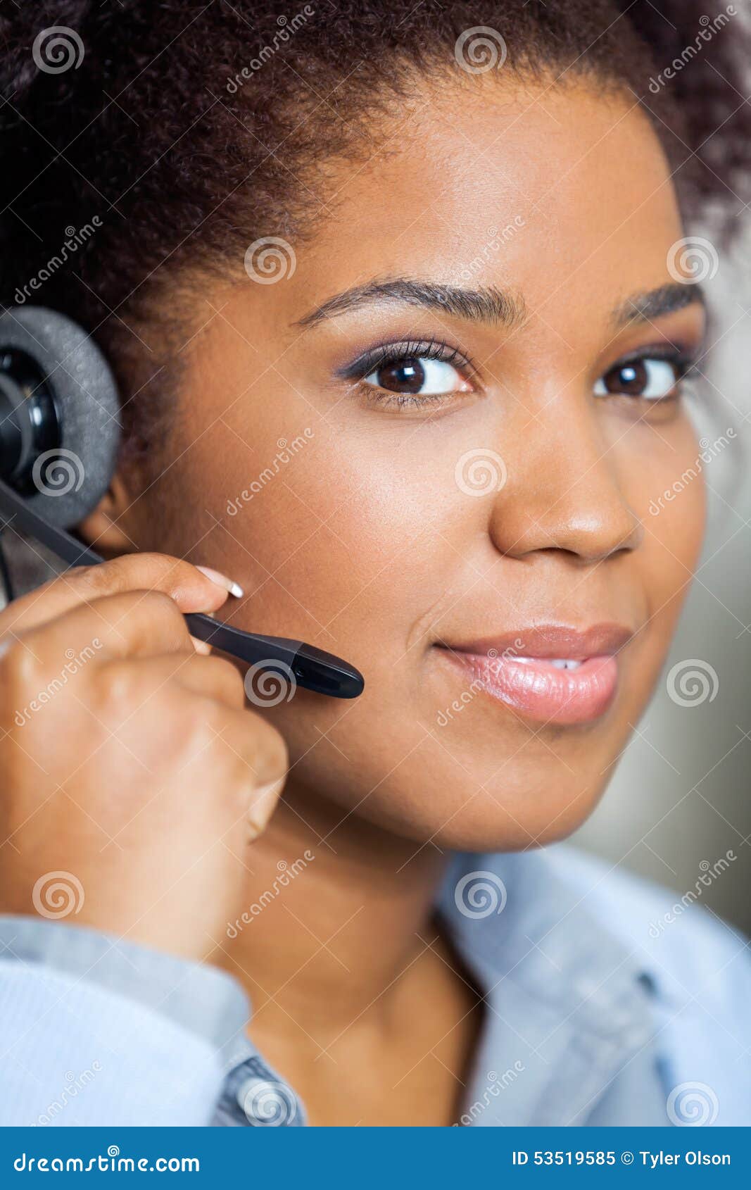 Portrait of Young Female Customer Service Stock Image - Image of ...