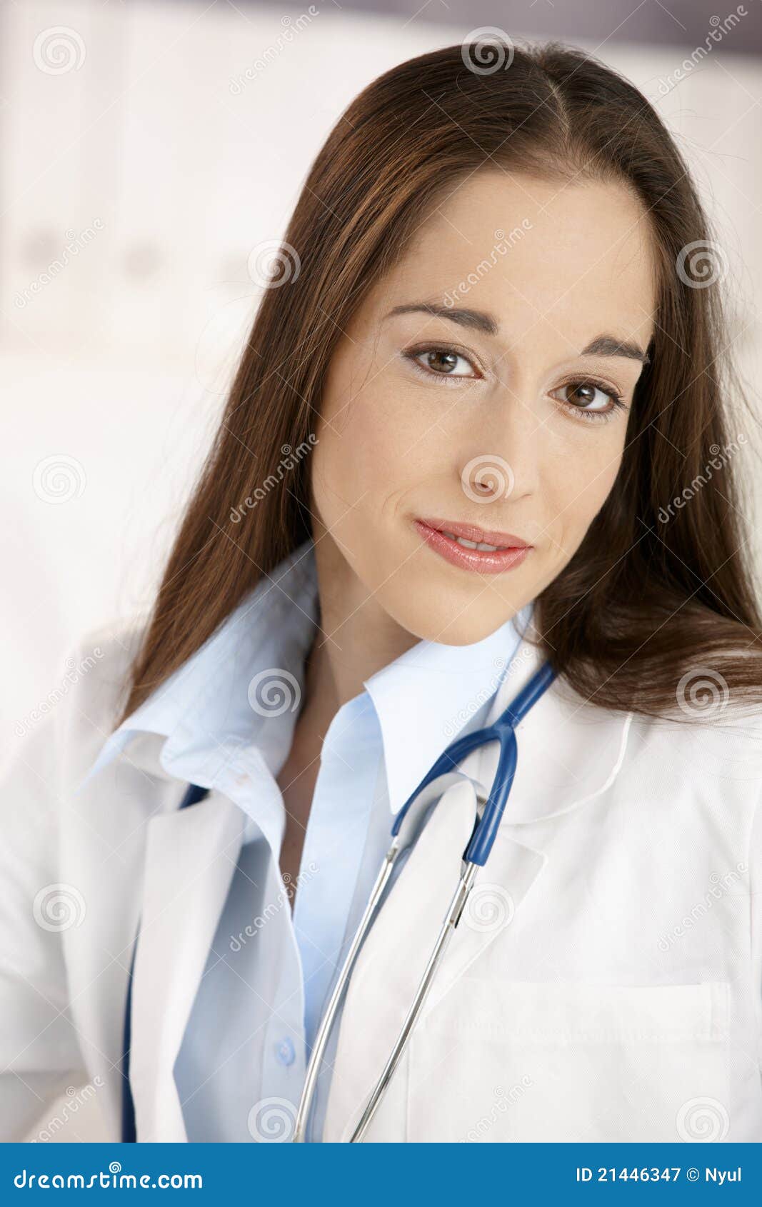 Portrait of Young Female Doctor Stock Image - Image of caucasian, care ...