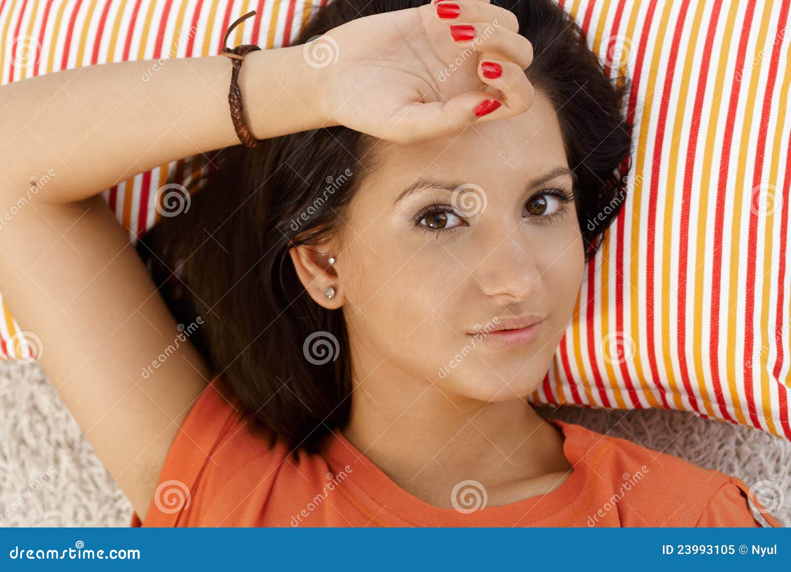 Portrait of Young Female Resting Stock Image - Image of relaxation ...