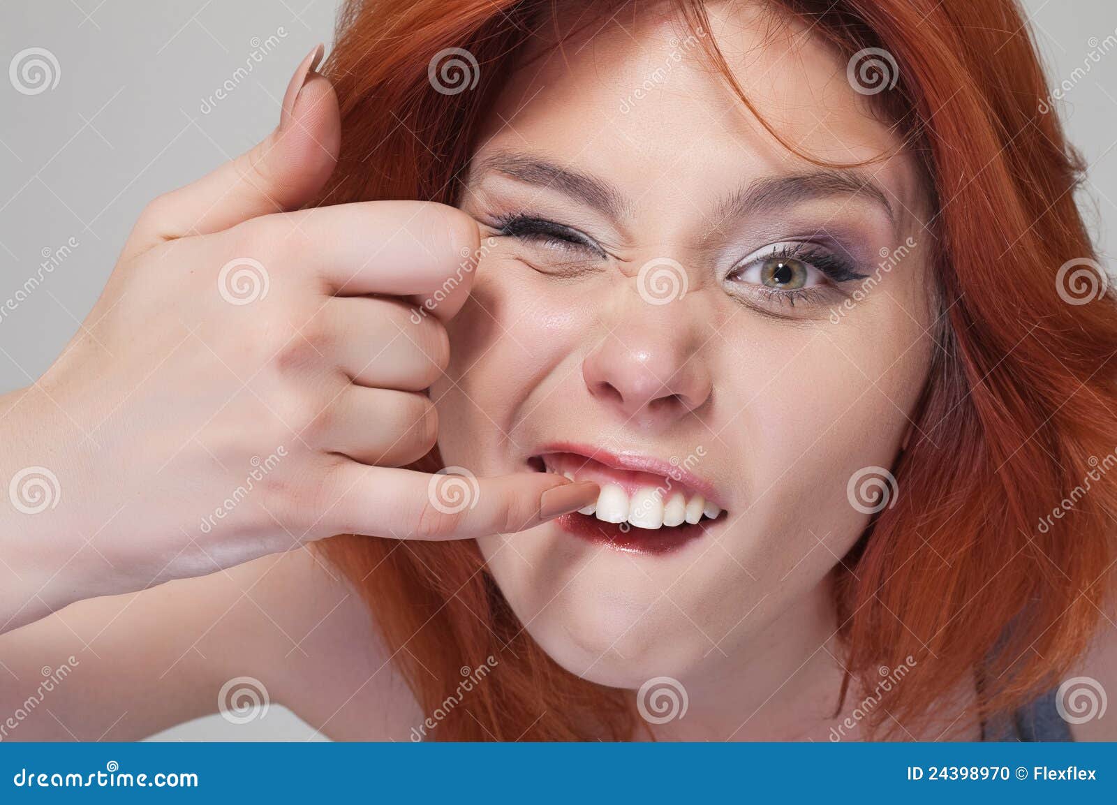 Portrait of Young Girl with Bad Manner Stock Photo - Image of form ...