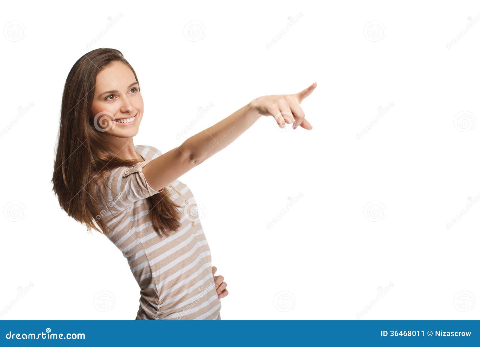 Portrait of Young Girl with Pointer Stock Image - Image of body, close ...