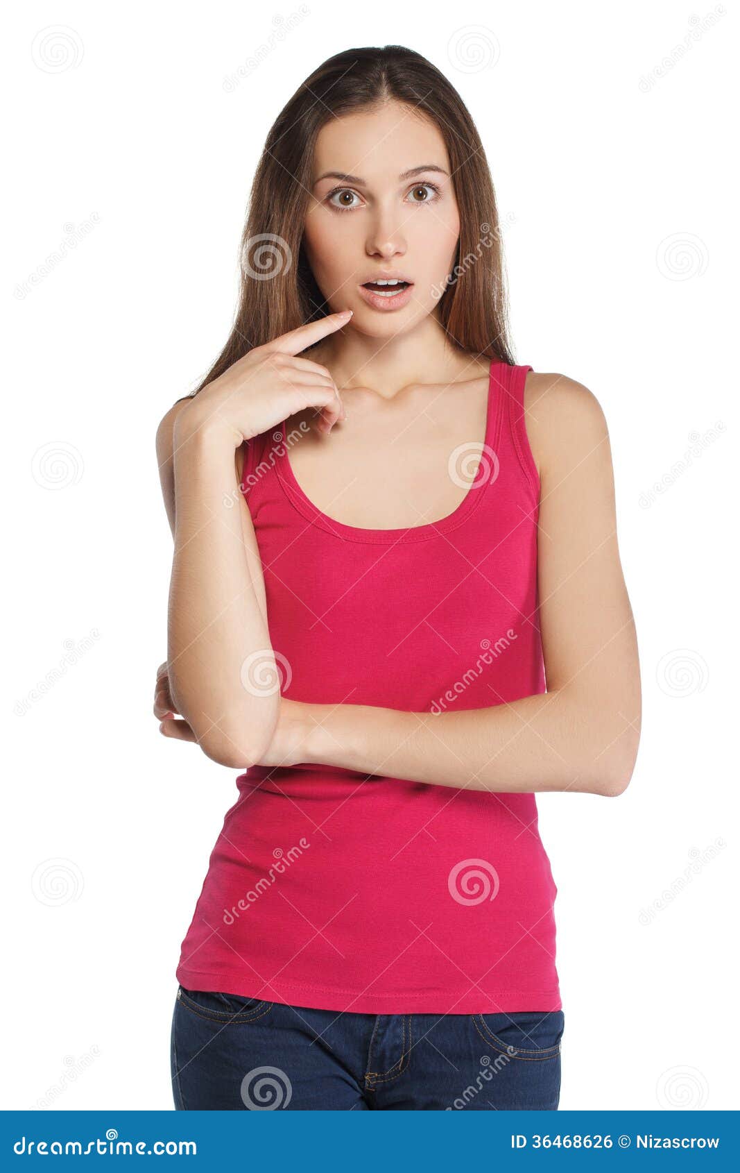 Portrait of Young Girl with Pointer Stock Photo - Image of person ...