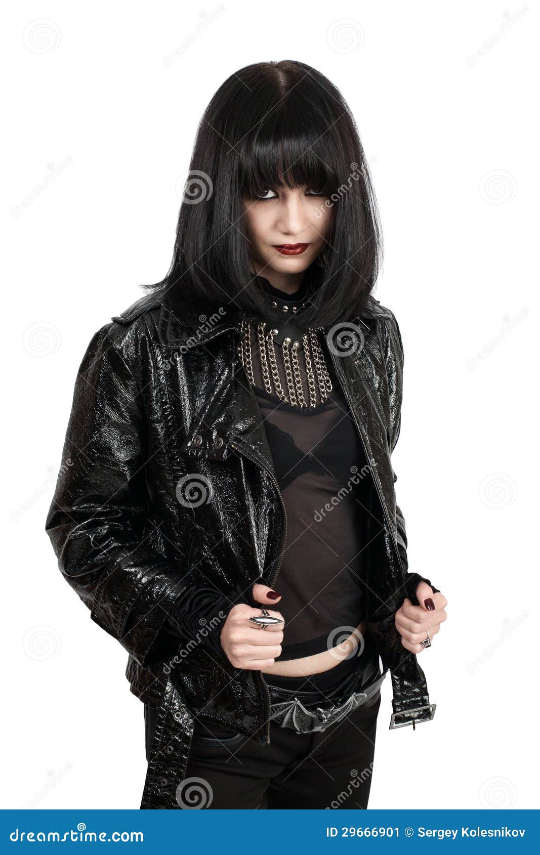 Portrait of Young Goth Woman Stock Image - Image of studio, hair: 29666901