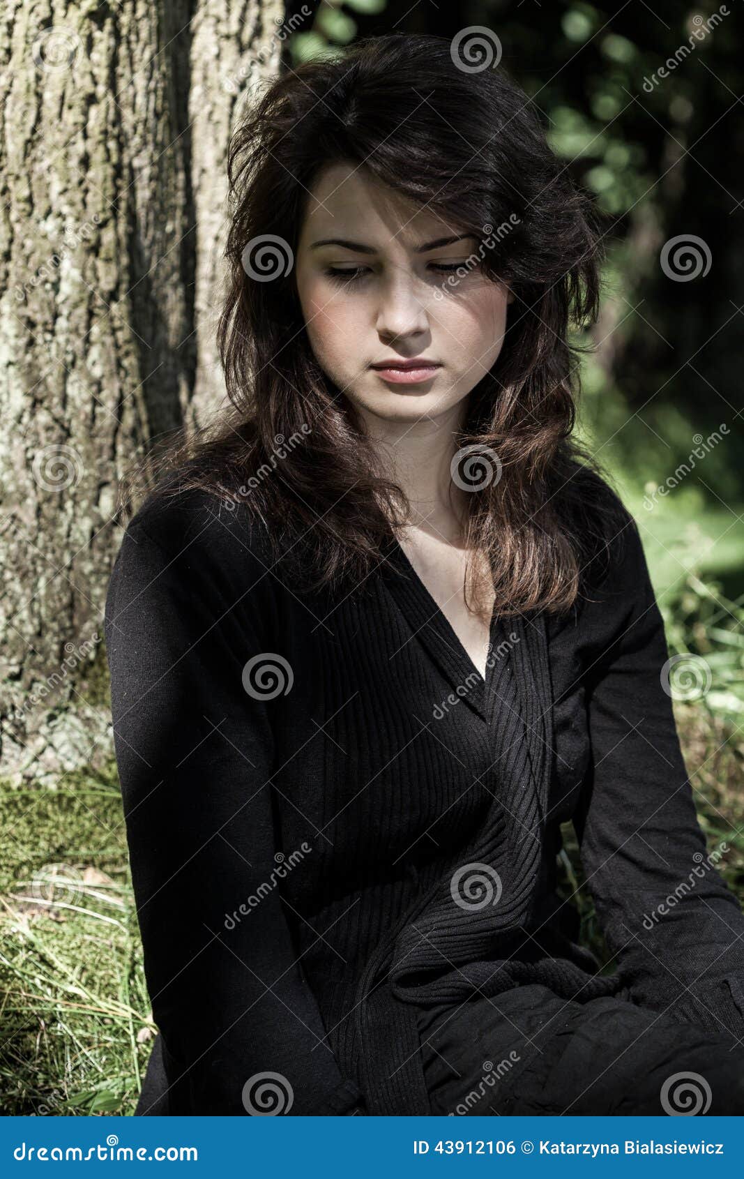 Portrait of Young Grieving Woman Stock Photo - Image of adult, grief ...