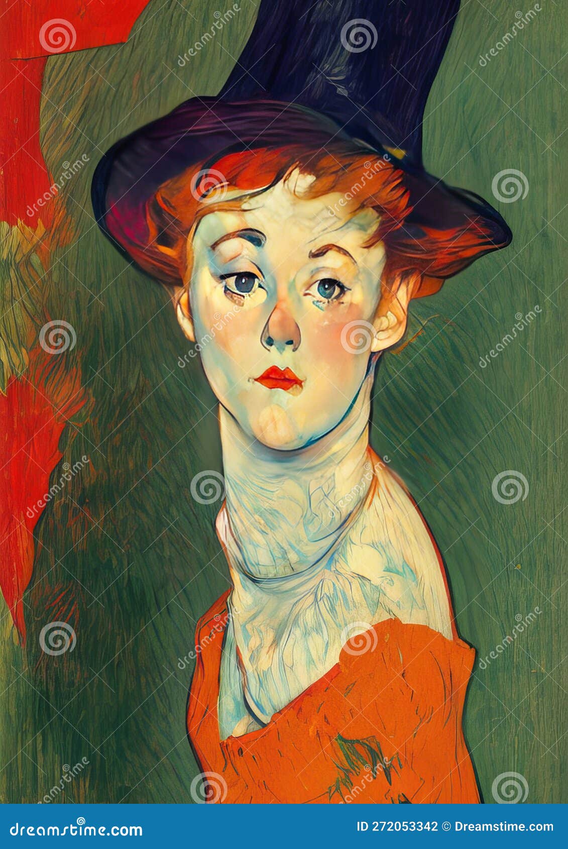 Portrait of a Young Guy in Impressionist Style Stock Illustration ...