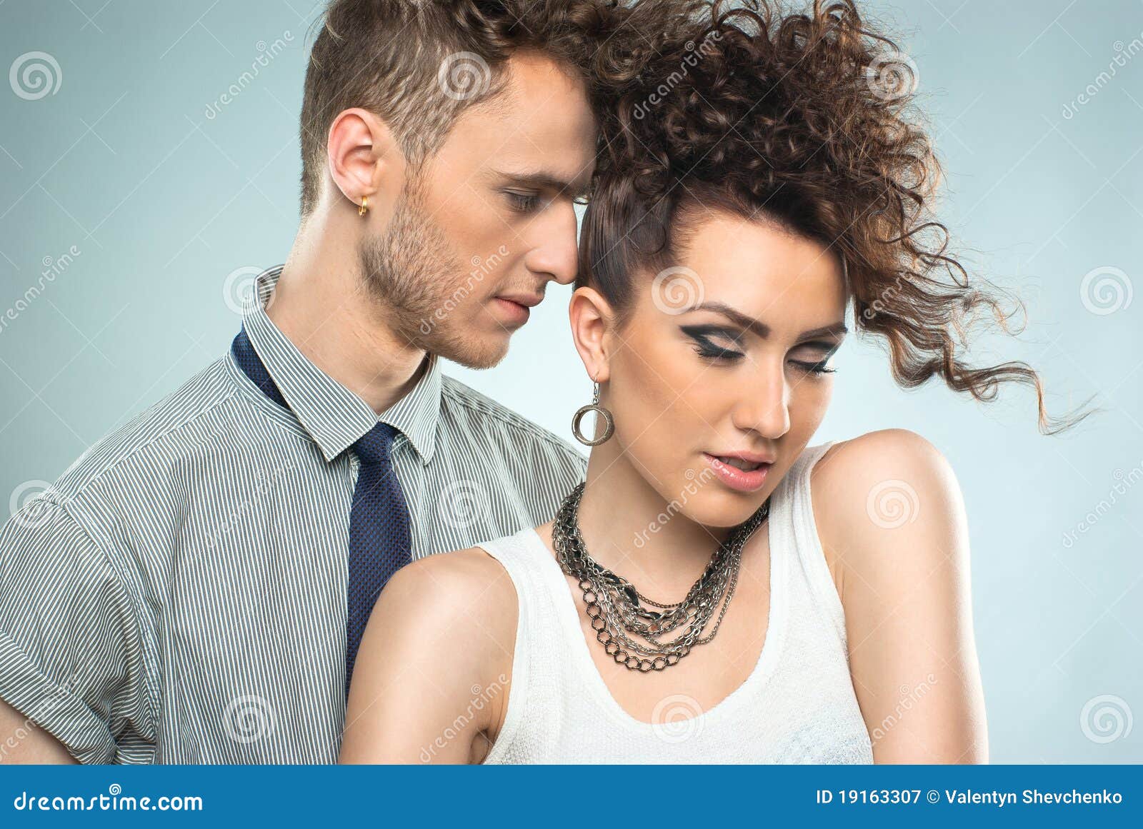 Portrait of a Young Handsome Couple Stock Image - Image of playful ...