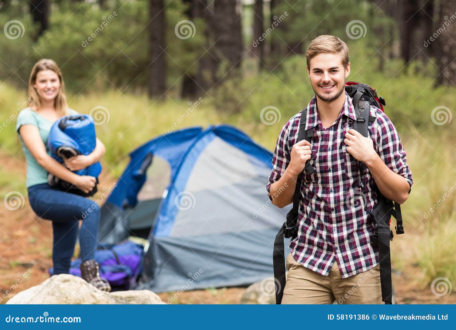 Portrait of a Young Handsome Hiker Stock Photo - Image of countryside ...