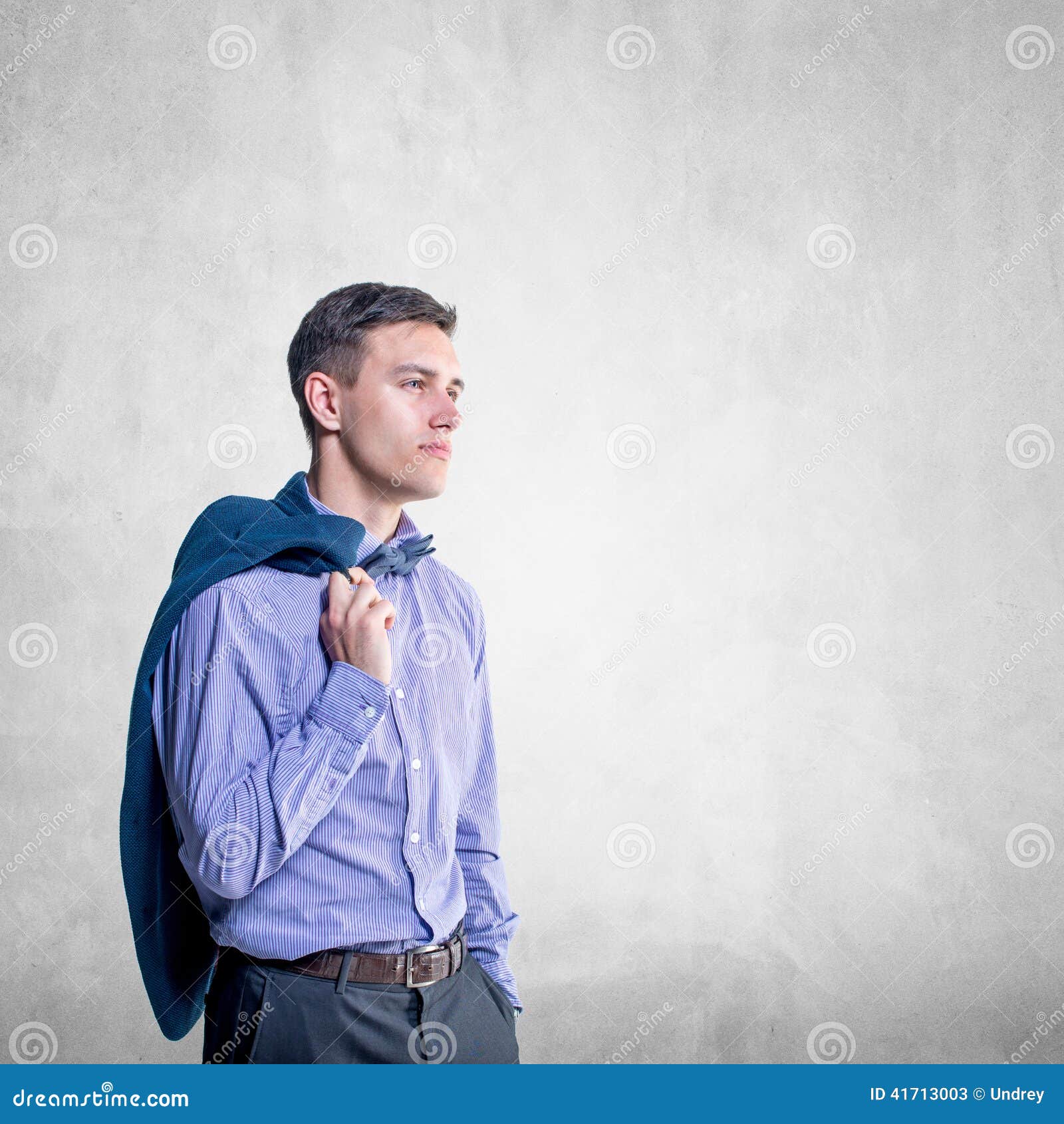 Portrait of a Young Handsome Man Looking Ahead Stock Image - Image of ...