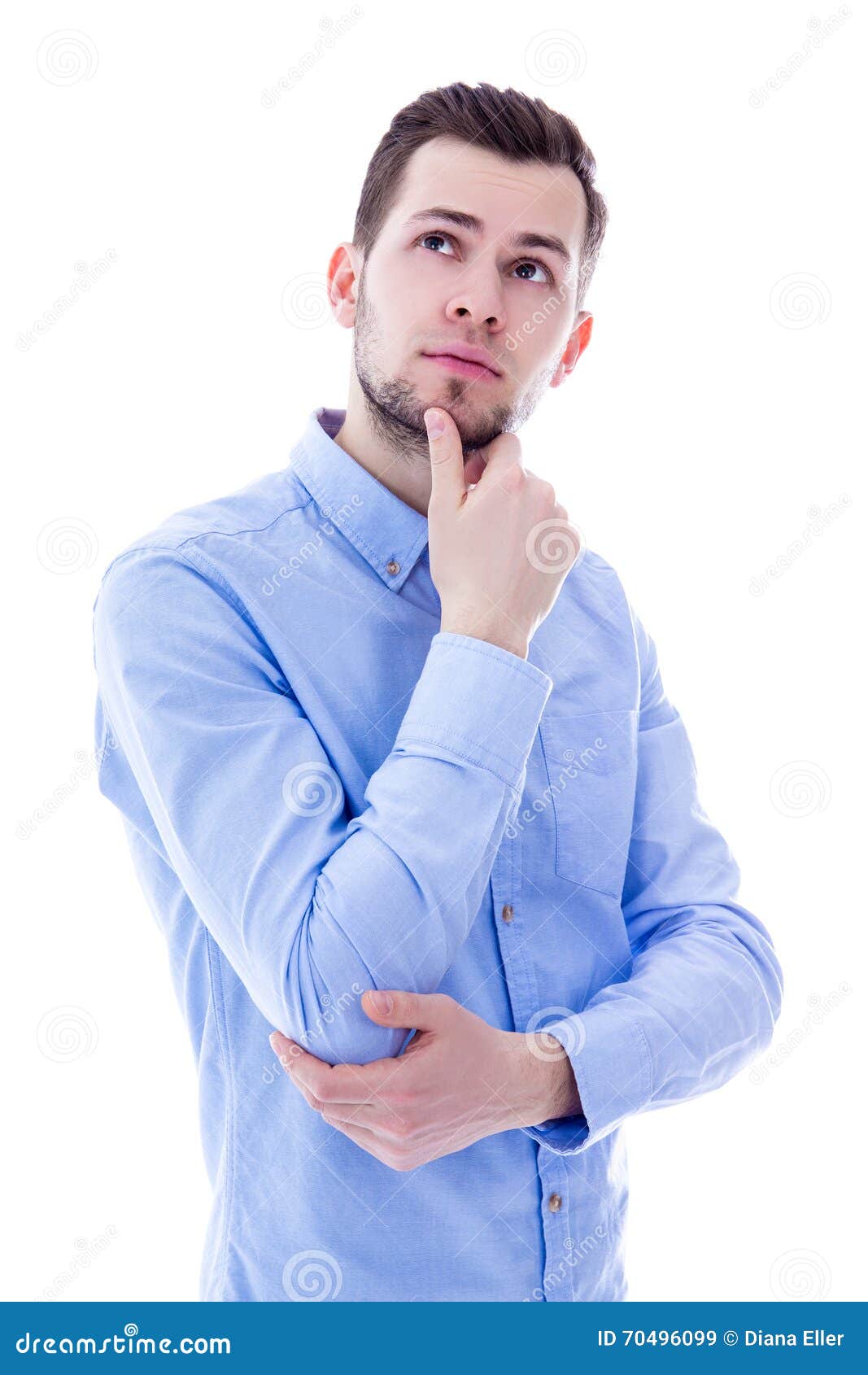 Portrait of Young Handsome Man Thinking about Something Stock Image ...
