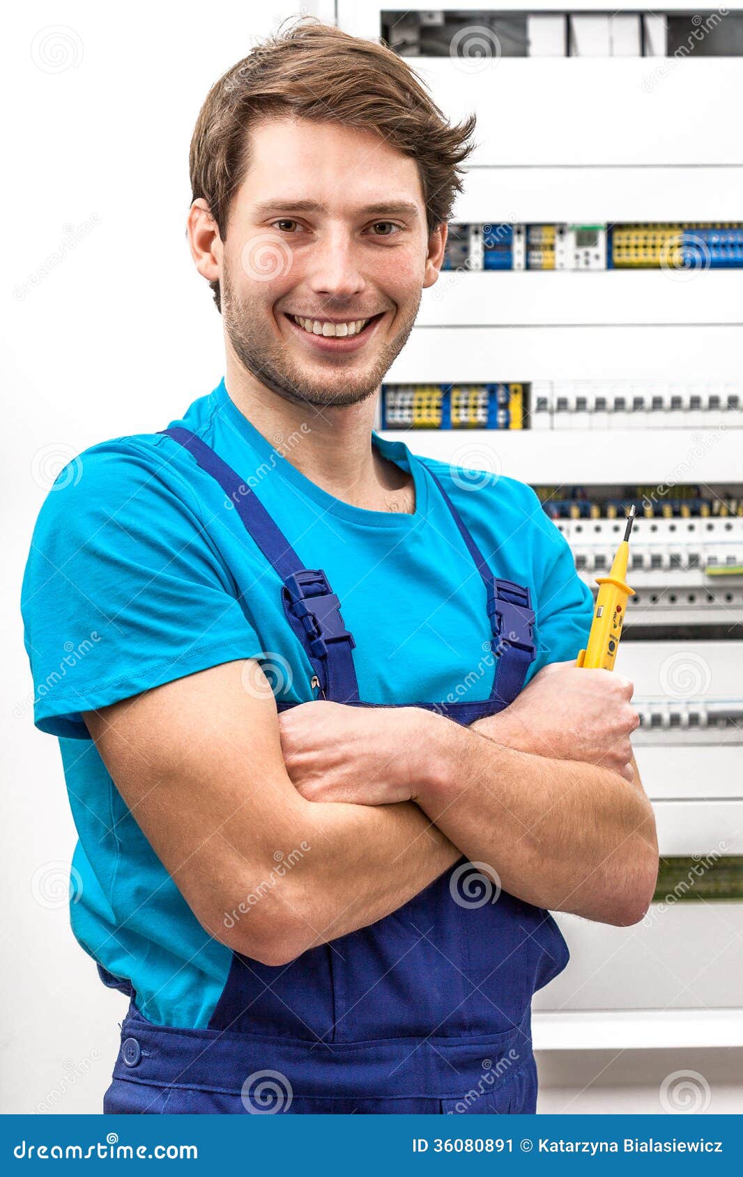 Portrait of a Young Handyman Stock Image - Image of home, electricity ...