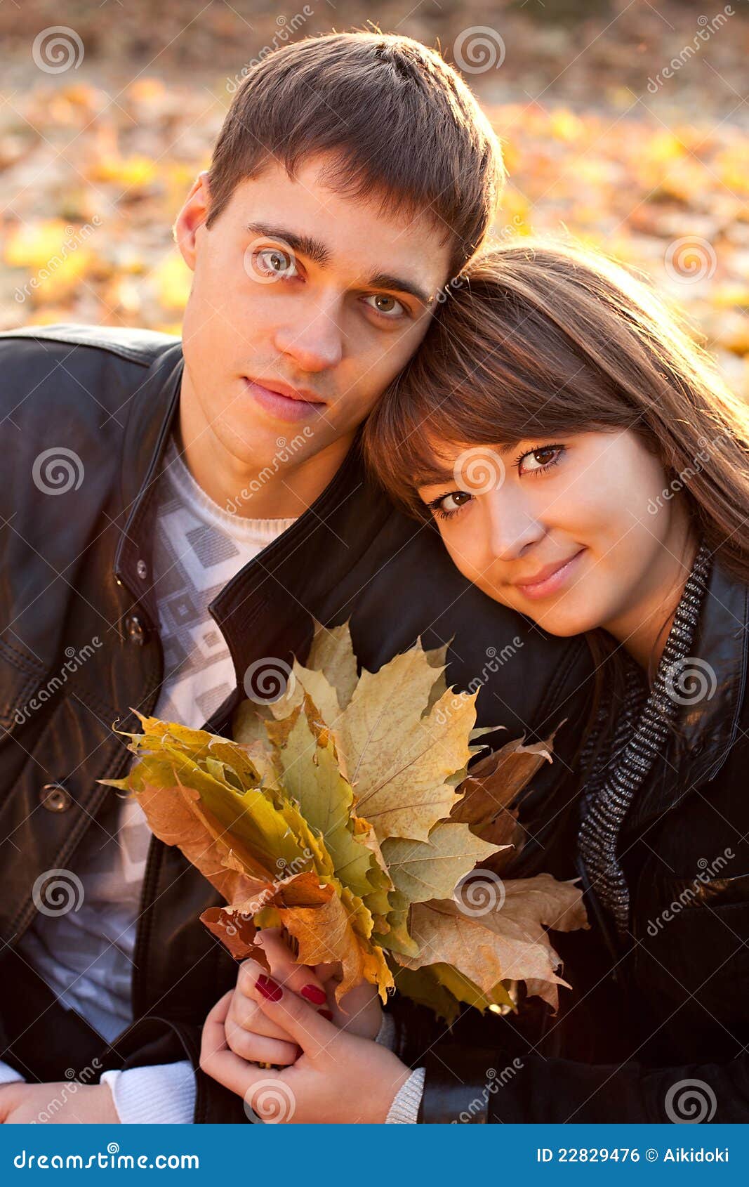 Portrait of a Young Happy Couple in Love Stock Photo - Image of nature ...